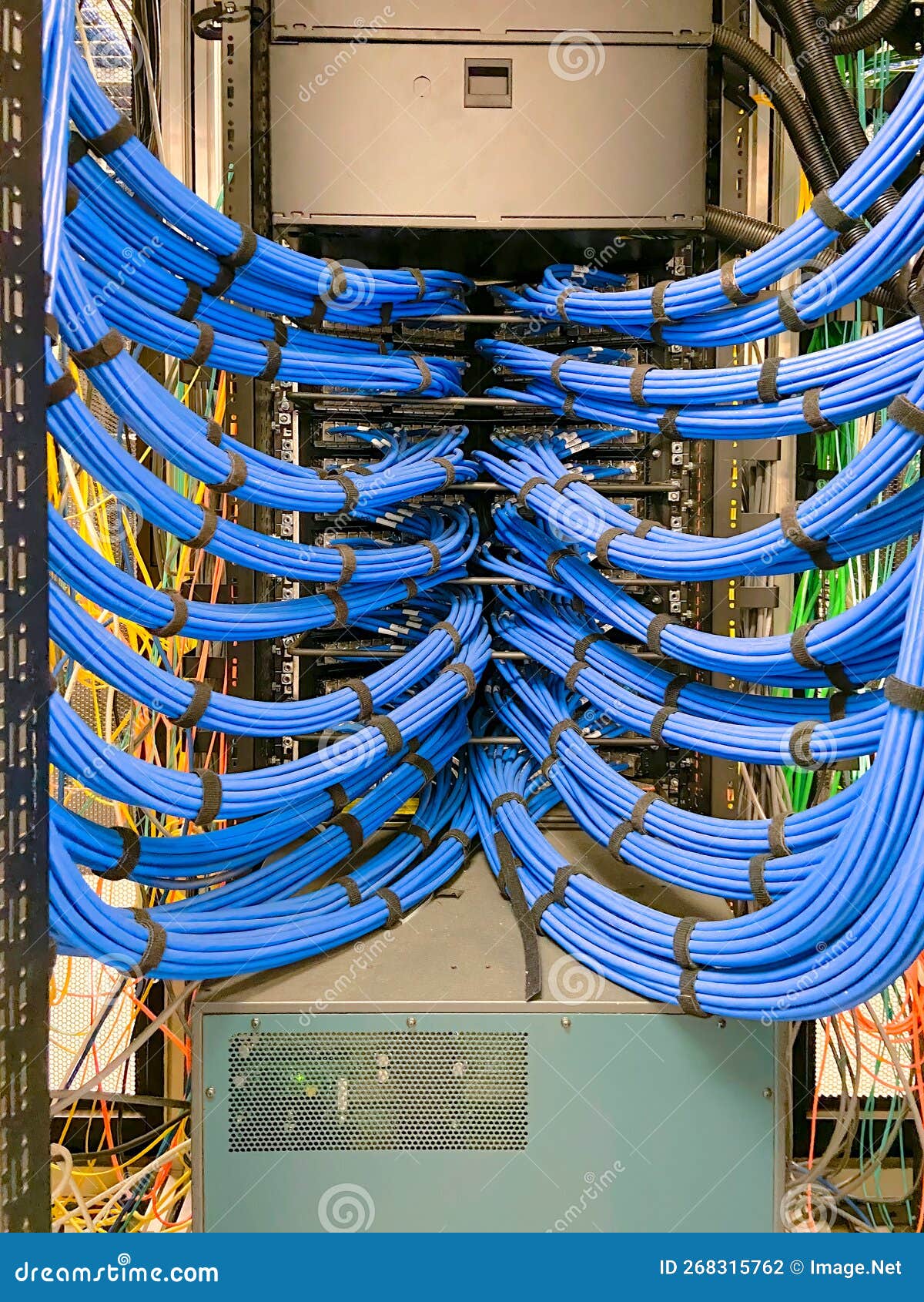 Copper Cable Infrastructure Mounted in it Equipment Rack Stock Photo ...
