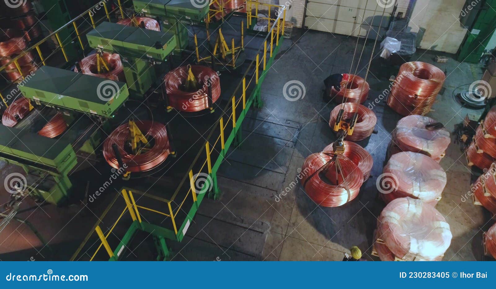 Copper Cable Production Workshop General Plan from Above, Interior of a ...