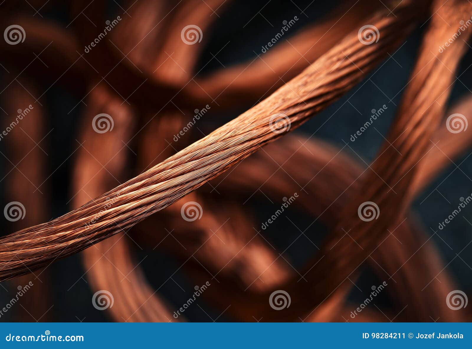 Copper cables stock image. Image of industrial, rope - 98284211