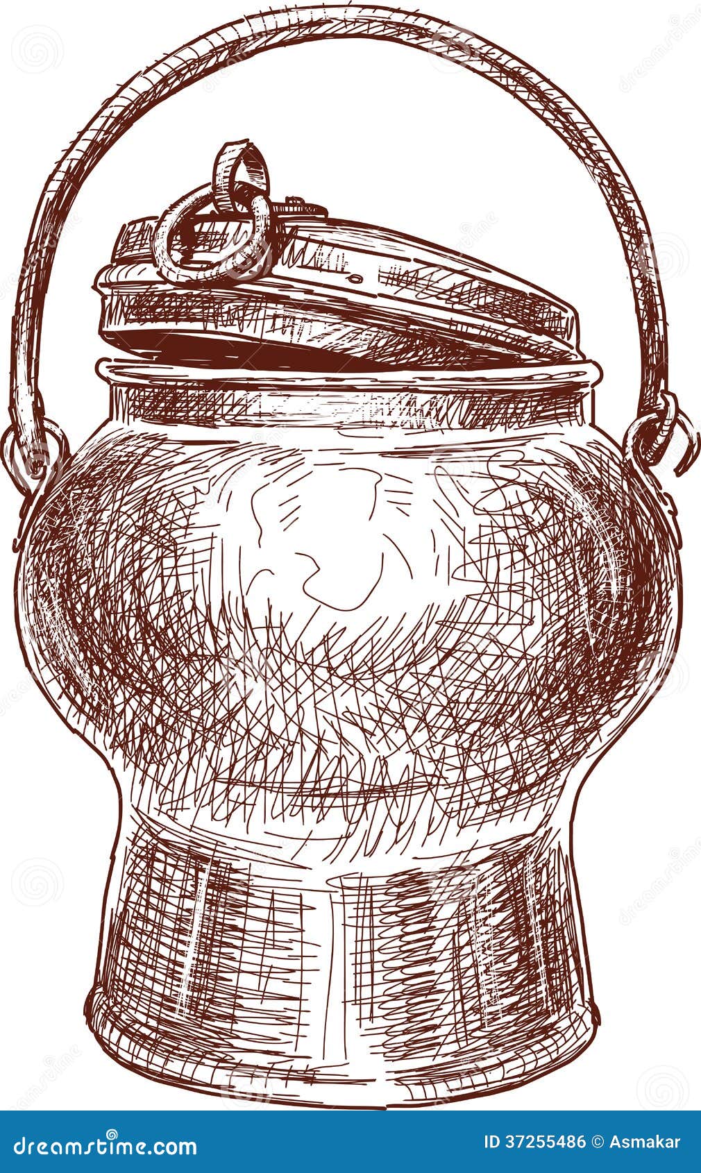 Copper can stock vector. Illustration of drawn, utensil - 37255486