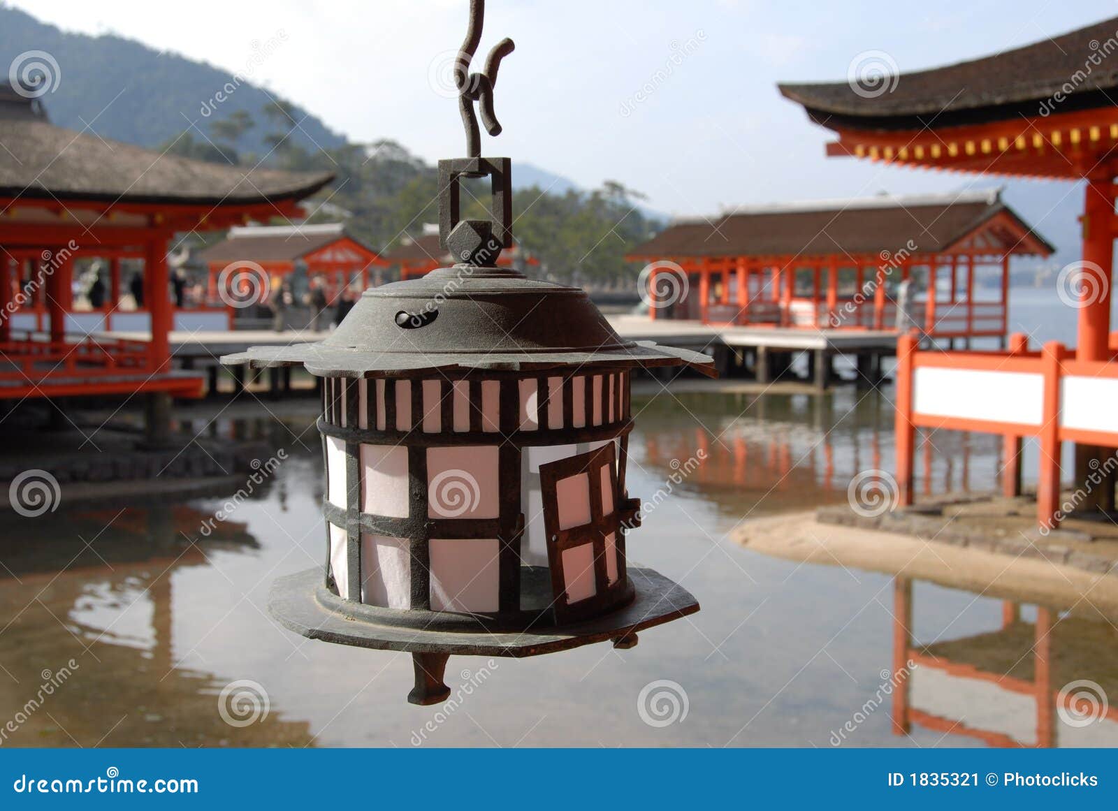 Copper Candle Lantern at Itsukushima Shrine Stock Image - Image of deer ...