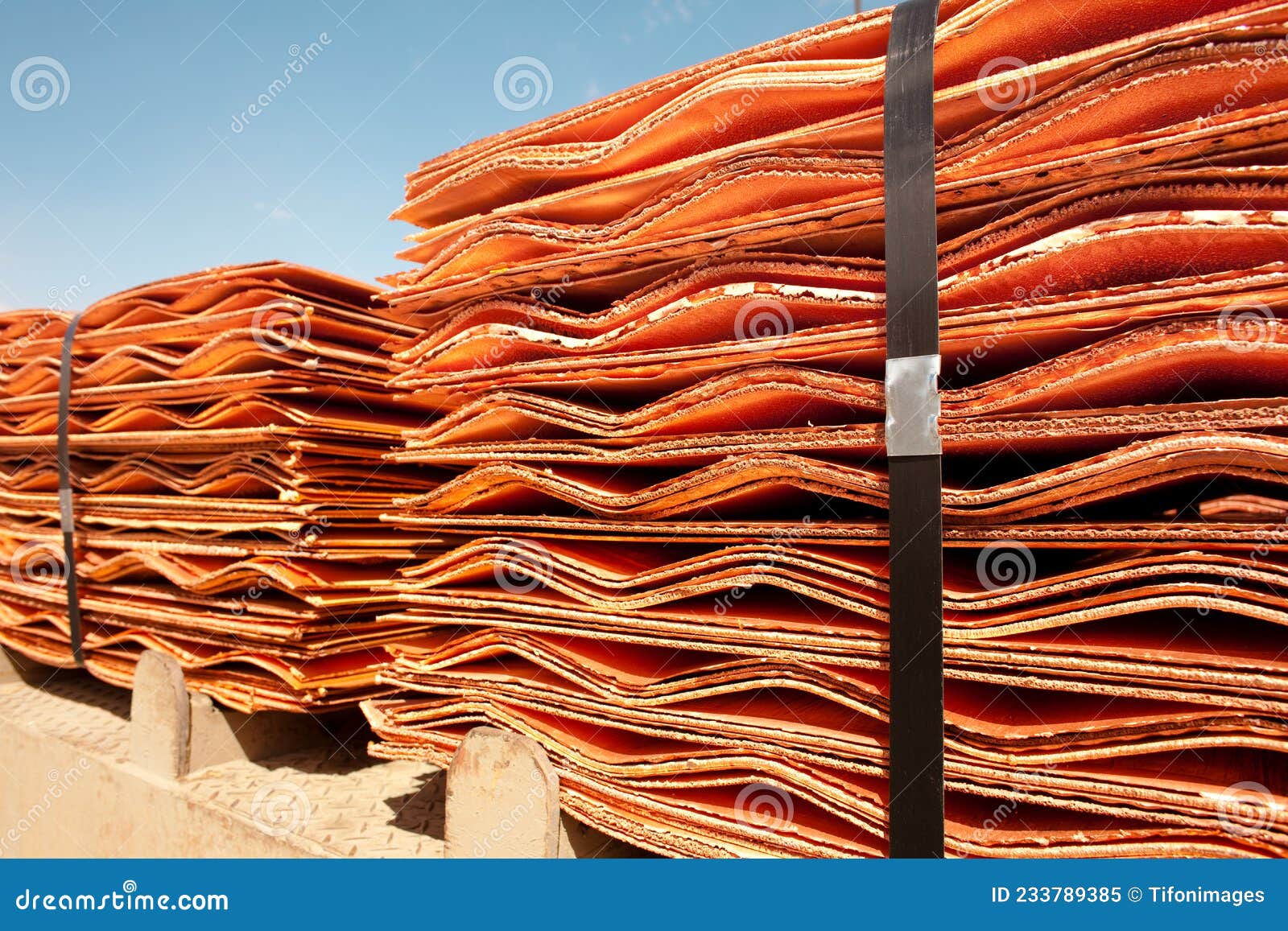 Close-up Detail of Copper Cathodes Stock Image - Image of feedstock ...