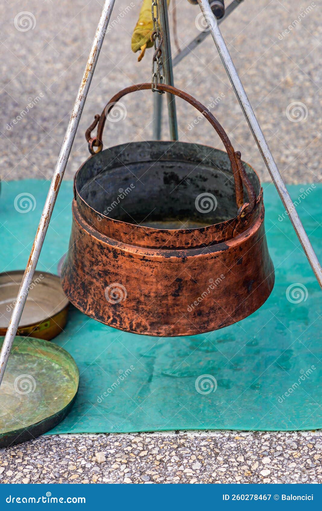 Copper Cauldron Pot stock image. Image of fall, large - 260278467