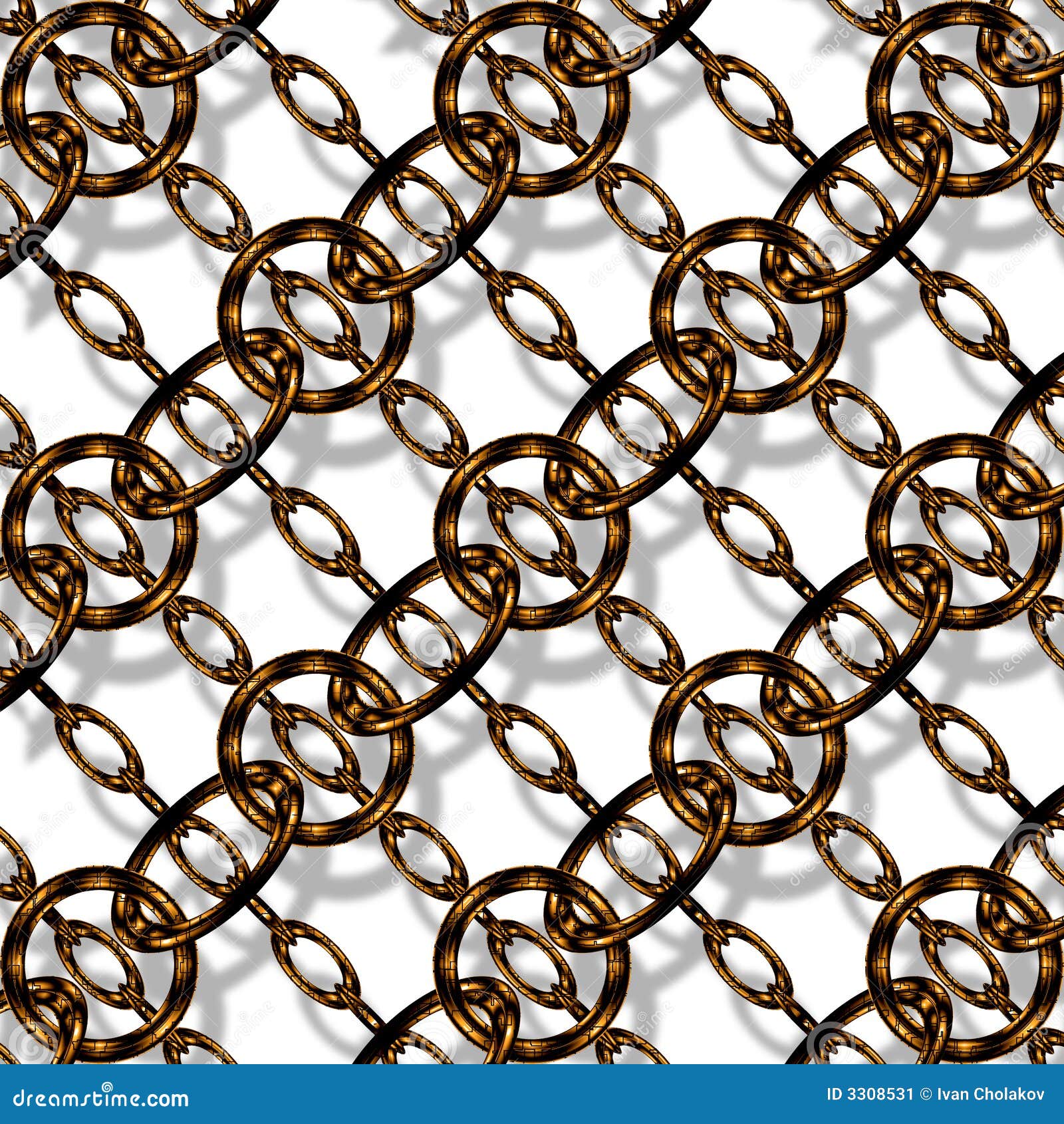 Copper chain link stock illustration. Illustration of fence - 3308531