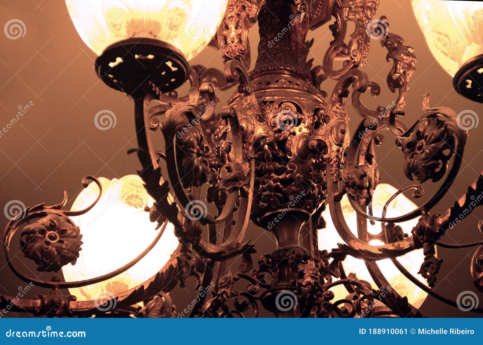 Copper chandelier light stock image. Image of streetlight - 188910061