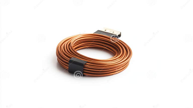 A Stylish Copper Charging Cable Elegantly Coiled. the Design Highlights ...