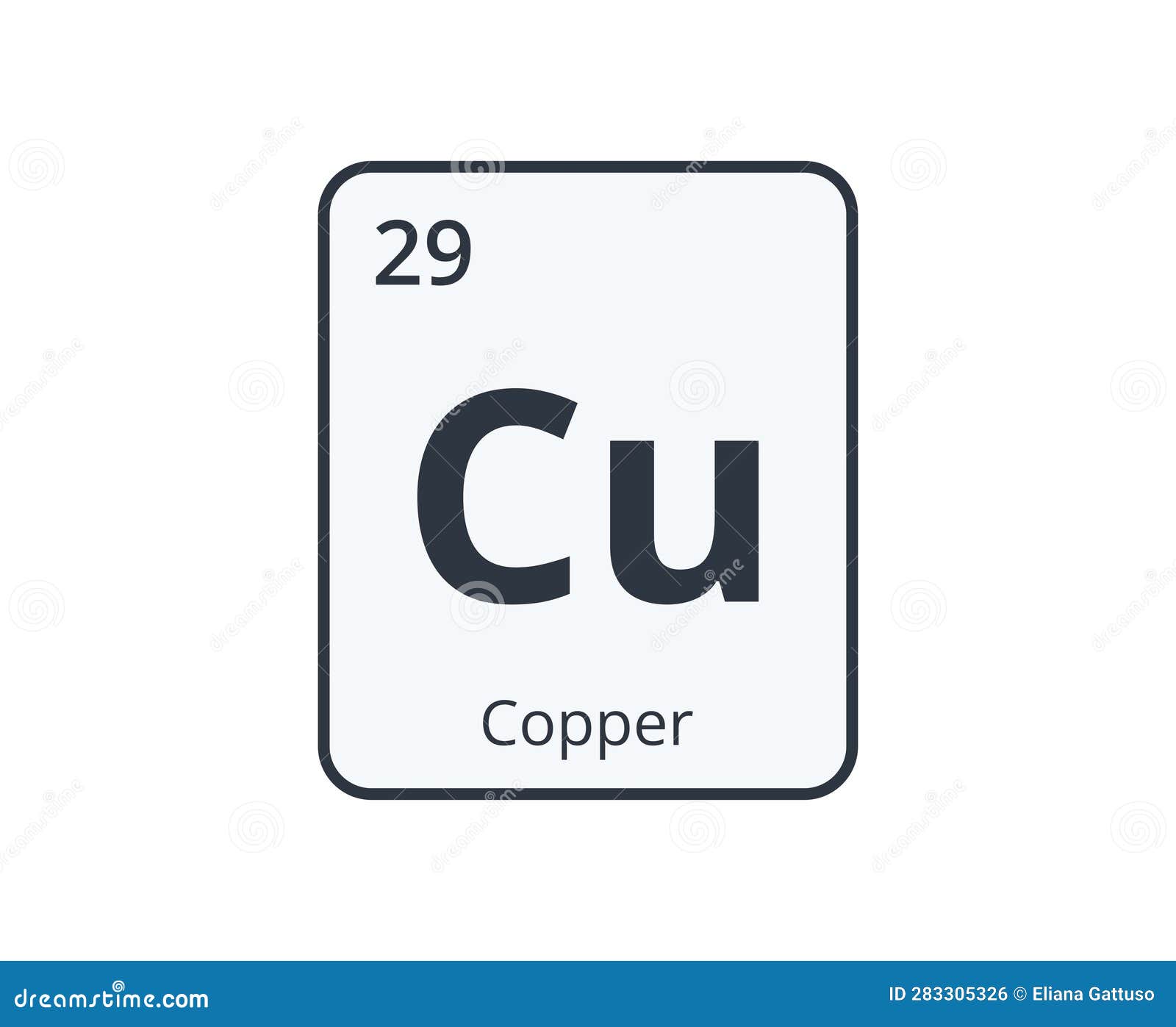 Copper Chemical Element Graphic for Science Designs. Stock Vector ...