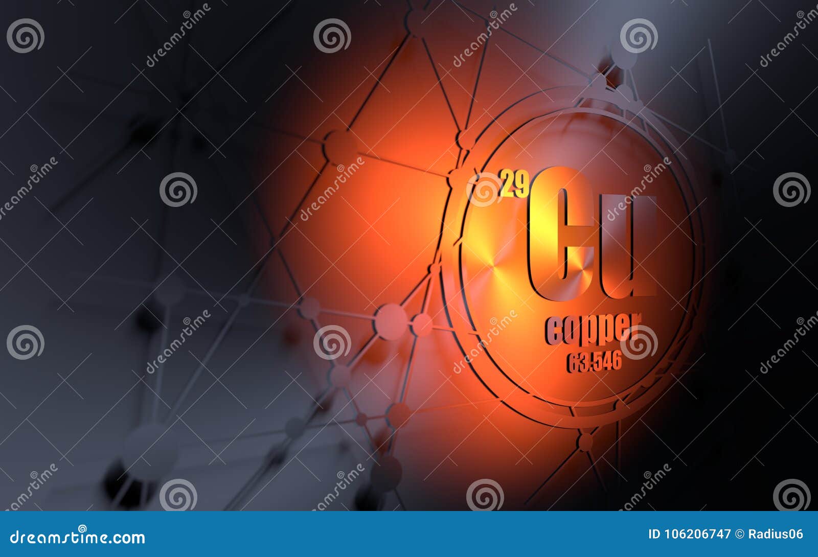 Copper chemical element. stock illustration. Illustration of chemical ...