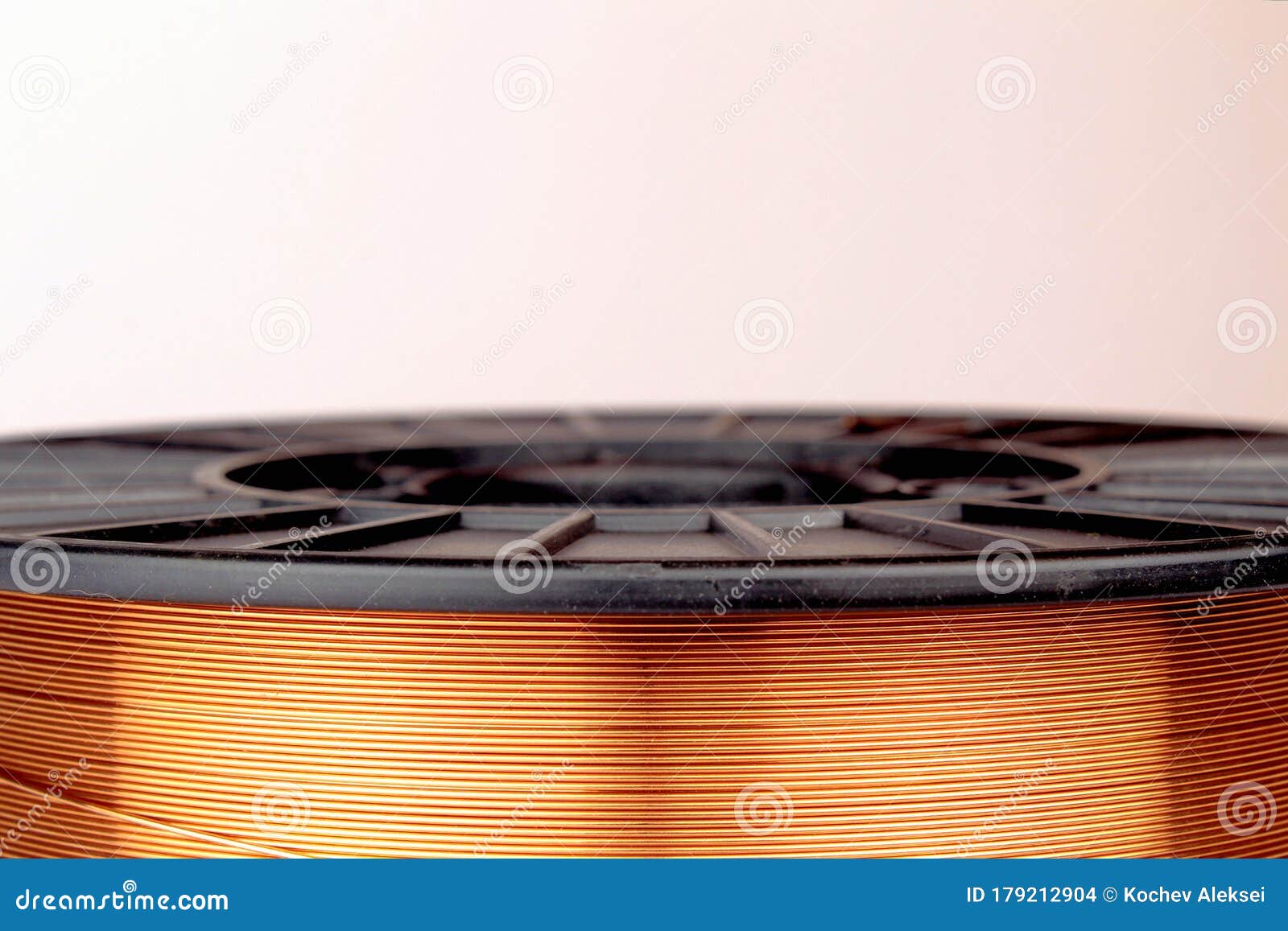 Copper Coated Steel Wire on a Plastic Spool. Welding Wire. Stock Photo ...