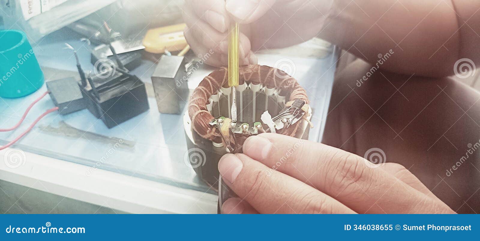 Copper Coil Fan Motor Technology Stock Image - Image of technology ...