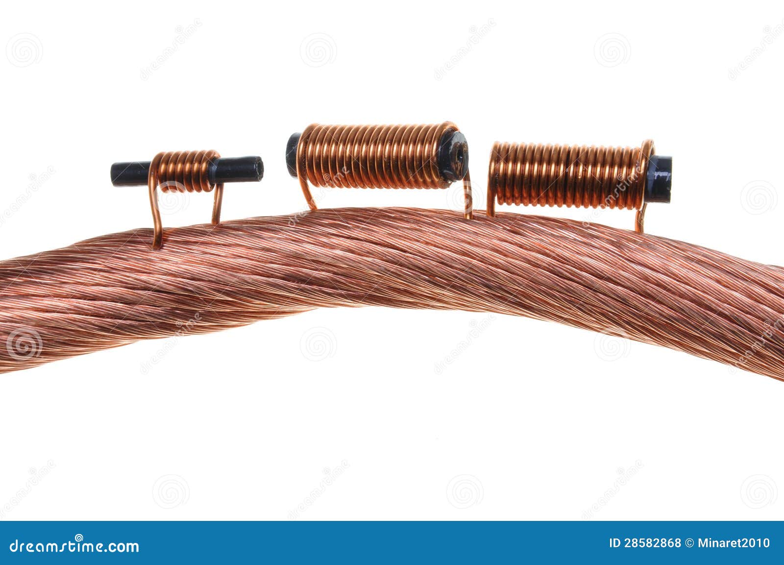 Copper coils and wires stock photo. Image of industrial - 28582868