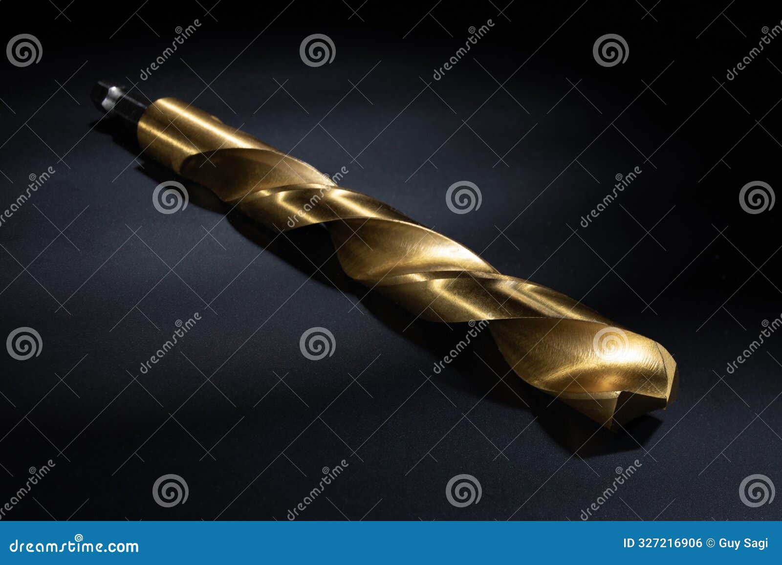 Copper Colored Drill Bit on Black Stock Photo - Image of metal ...