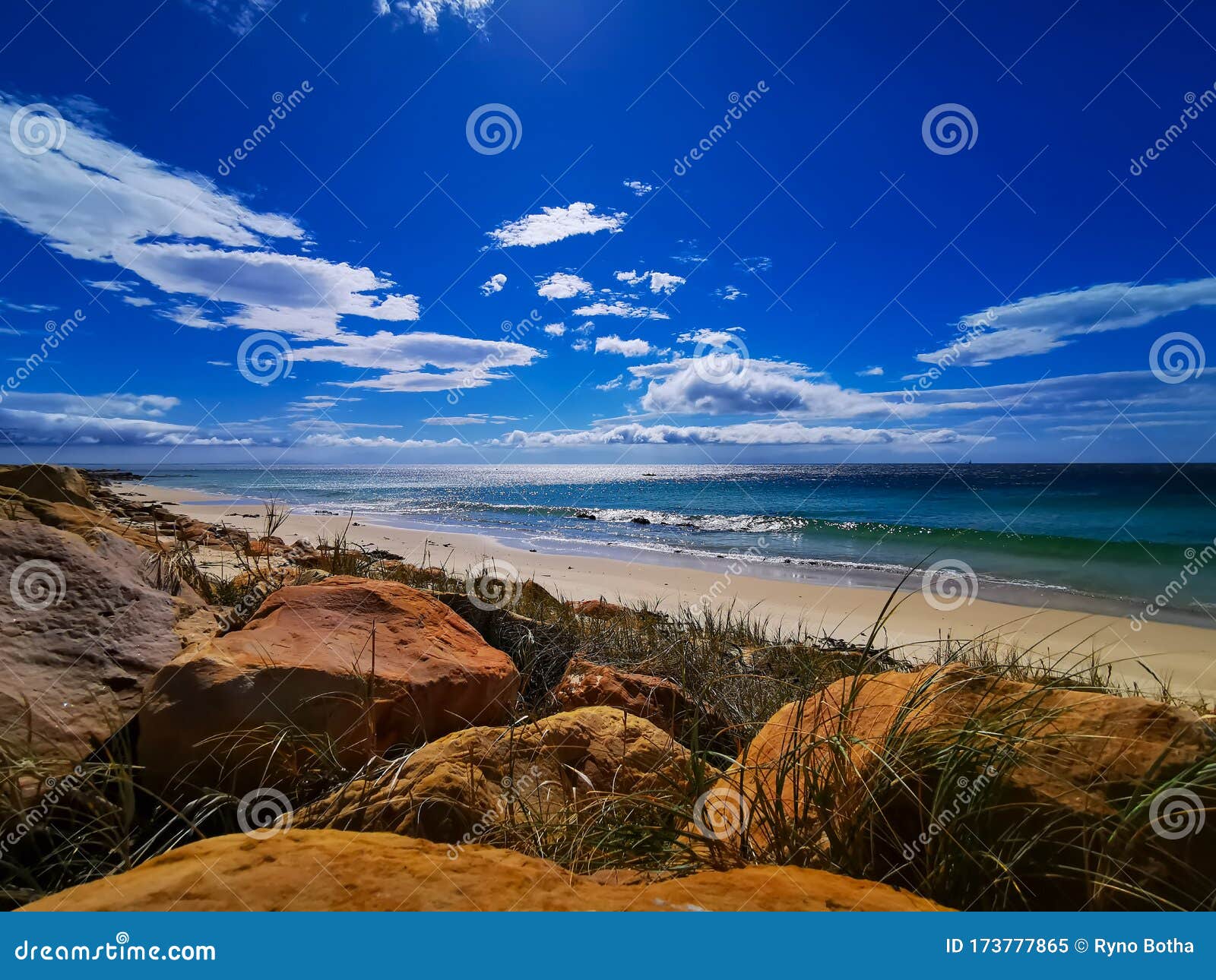 Copper Colored Rocks with Blue Sky Stock Image - Image of paradise ...