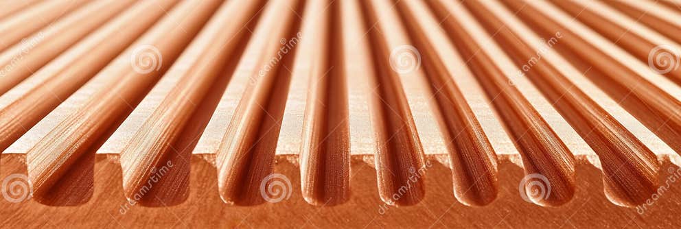 Copper Colored Textured Surface with Ridges, Modern Abstract Background ...
