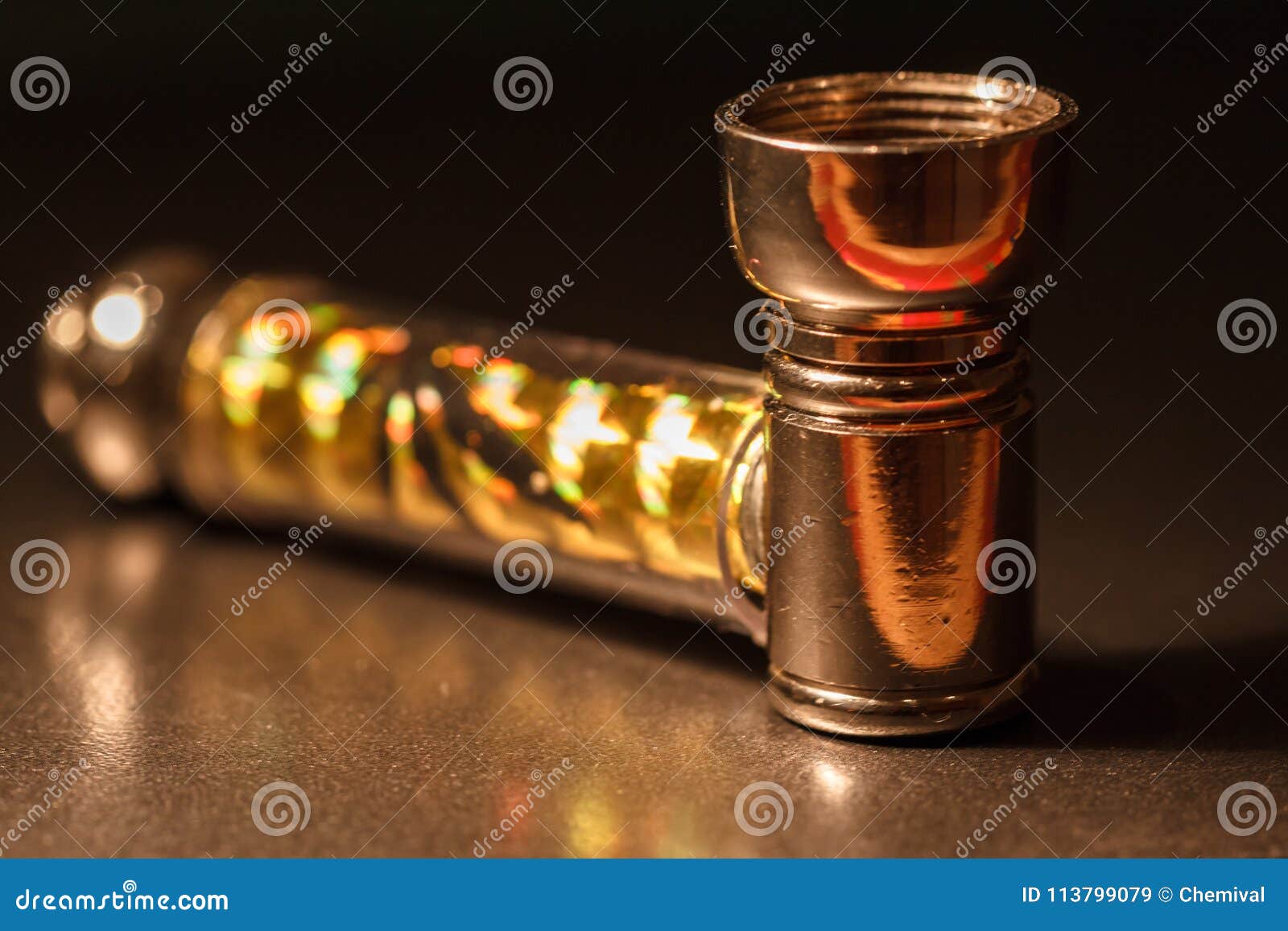 Copper Coloured Pot Pipe stock image. Image of cannabis - 113799079