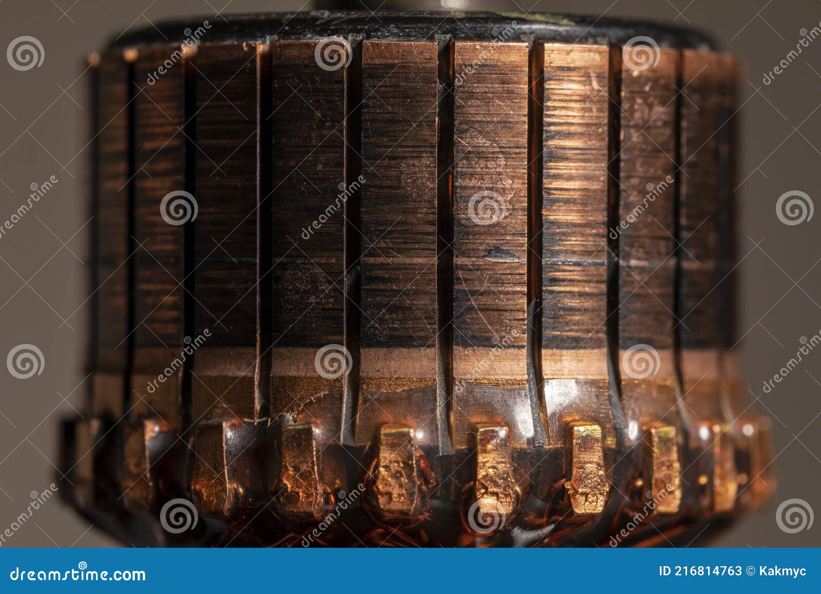 Copper Commutator Bar of the Electric Motor Close Up Stock Image ...