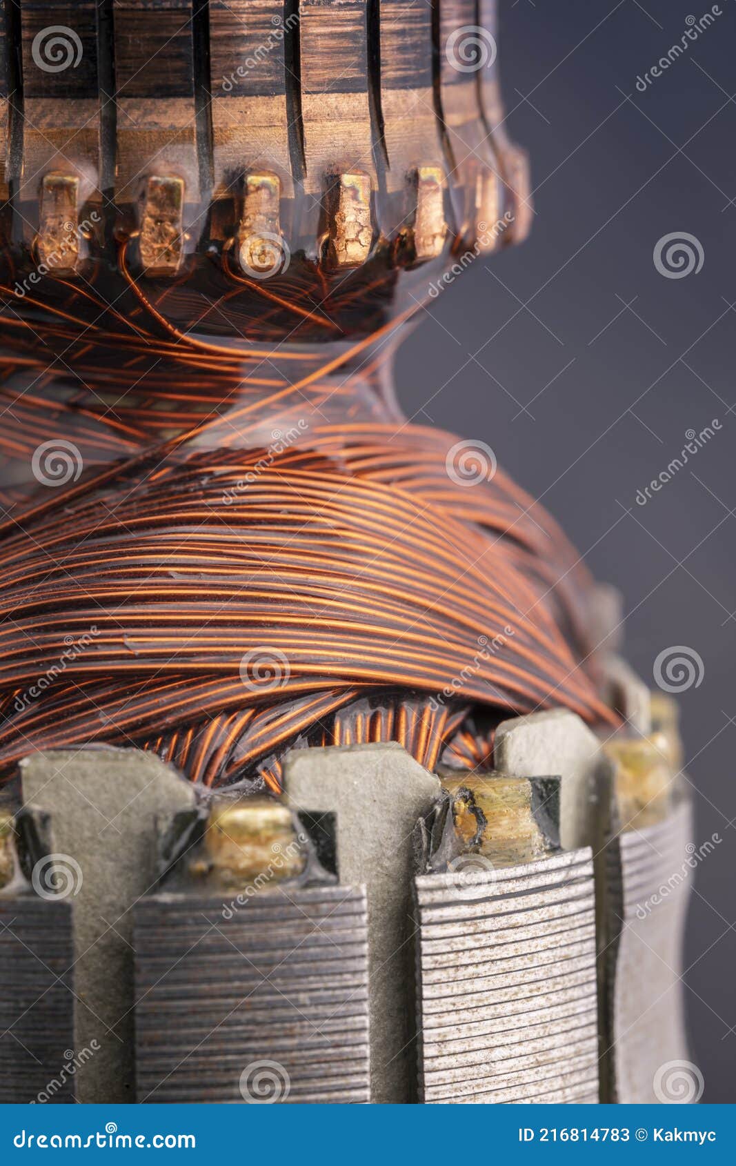 Copper Commutator Bar of the Electric Motor Close Up Stock Image ...