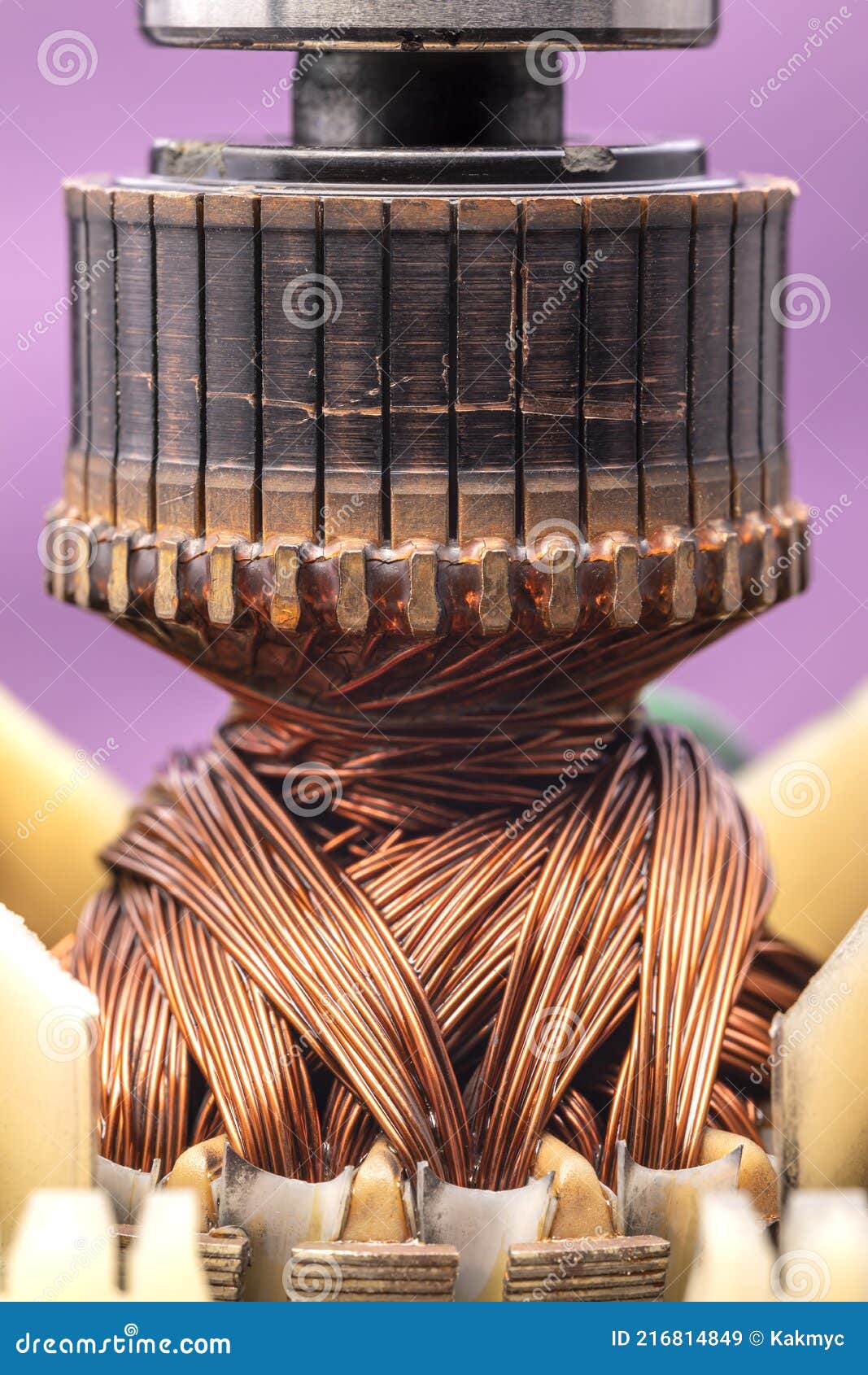 Copper Commutator Bar of the Electric Motor Close Up Stock Image ...