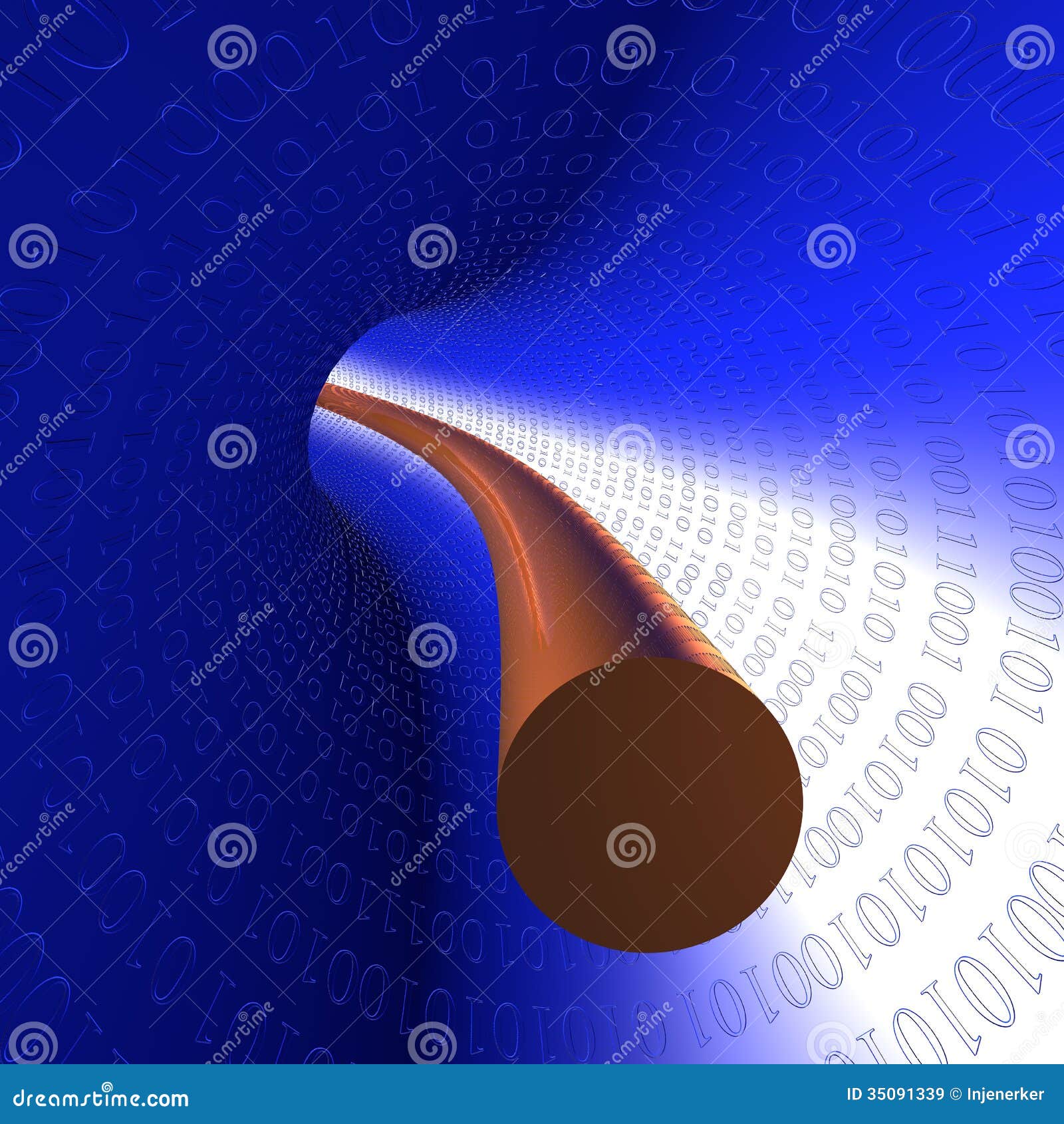 Copper Conductor Inside the Digital Cable Stock Illustration ...