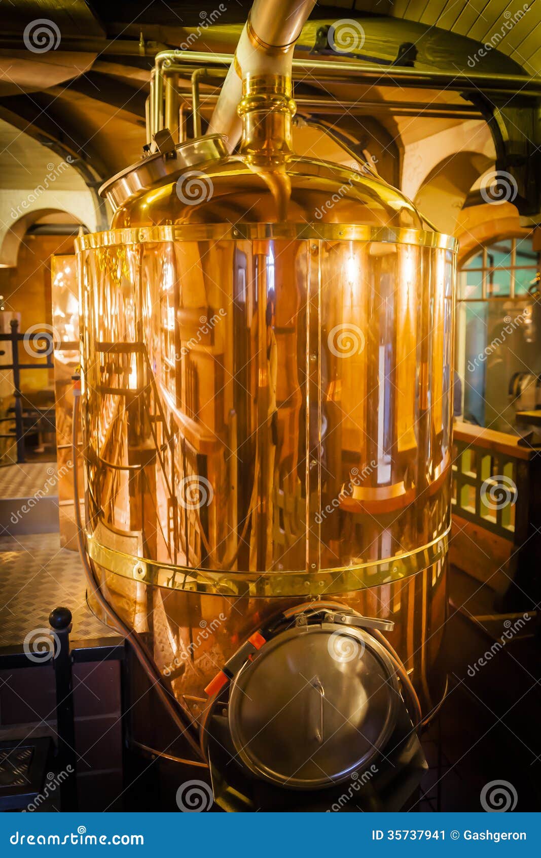 Copper Container for Brewing. Stock Image - Image of brew, production ...