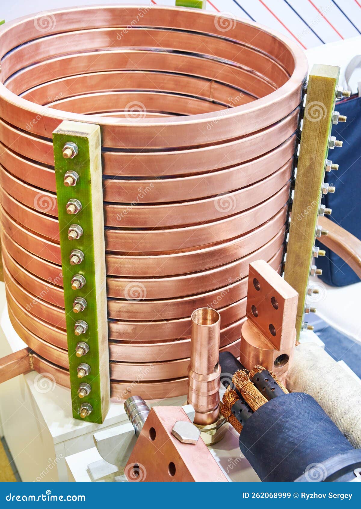Copper cooling coil stock image. Image of electricity - 262068999