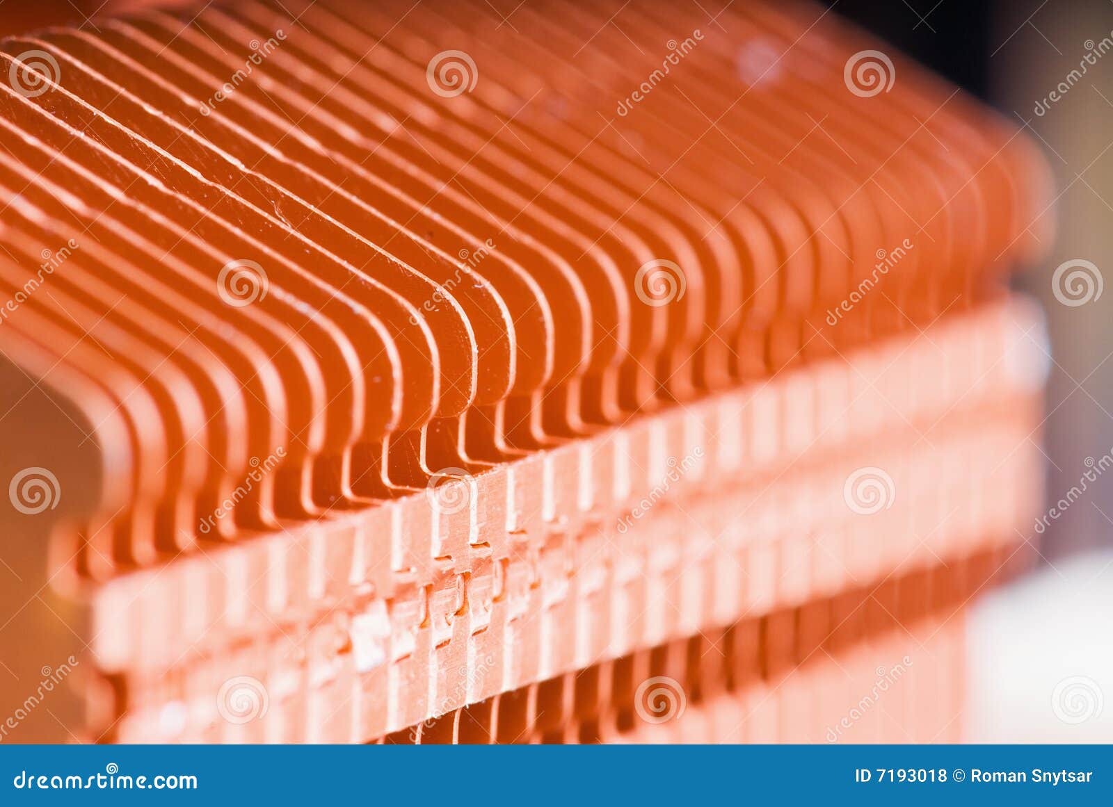 Copper Cooling Fins on Computer Motherboard Stock Photo - Image of ...