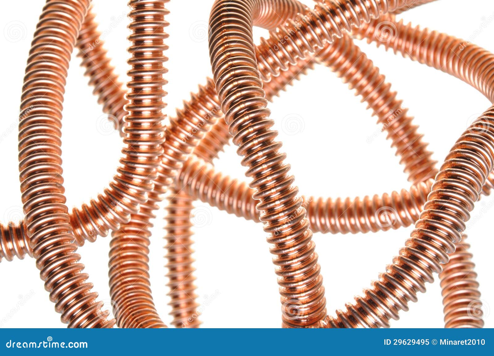 Copper corrugated pipe stock image. Image of current - 29629495