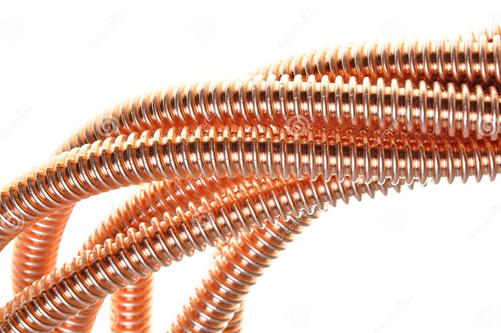 Copper corrugated pipe stock image. Image of construction - 29629681