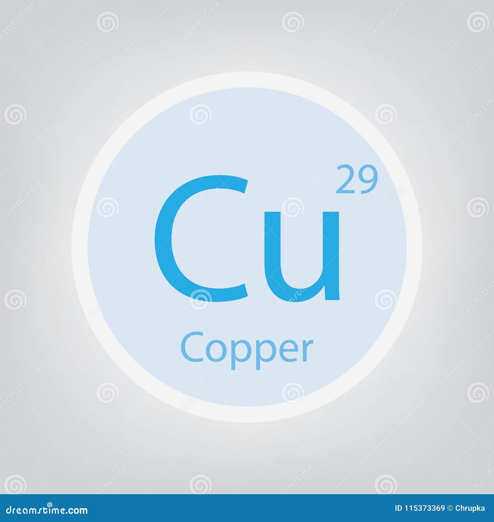 Copper Cu Chemical Element Icon Stock Vector - Illustration of electron ...