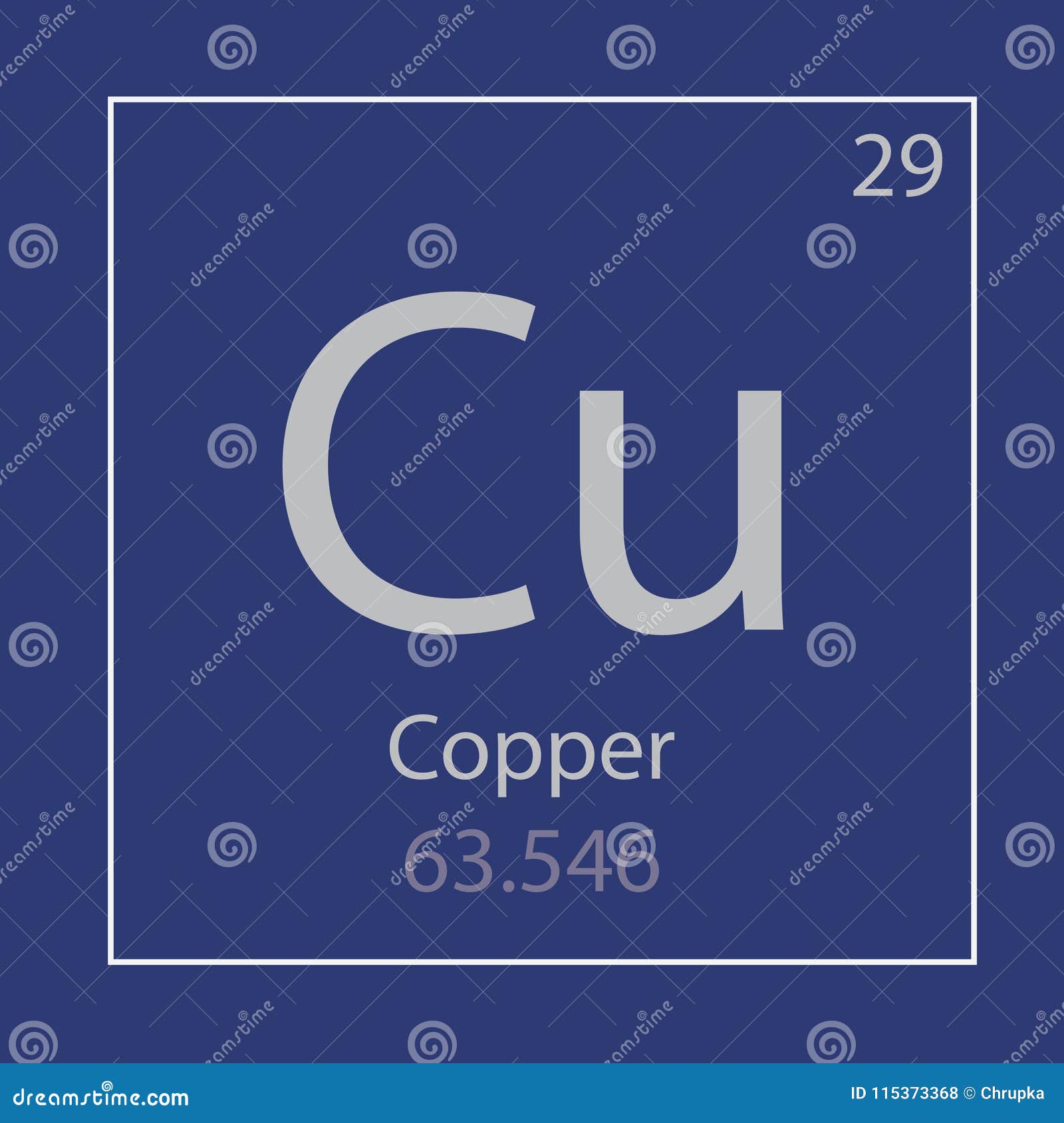 Copper Cu Chemical Element Icon Stock Illustration - Illustration of ...