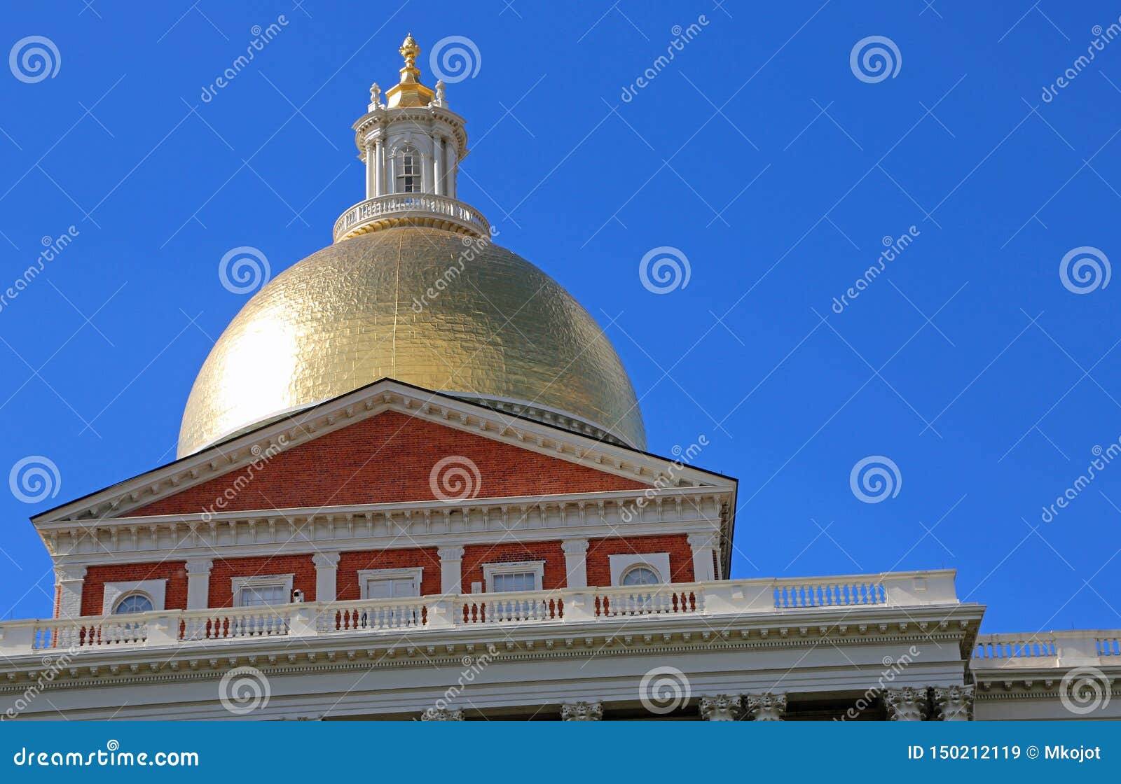 Copper Dome of Massachusetts State House Stock Image - Image of trail ...