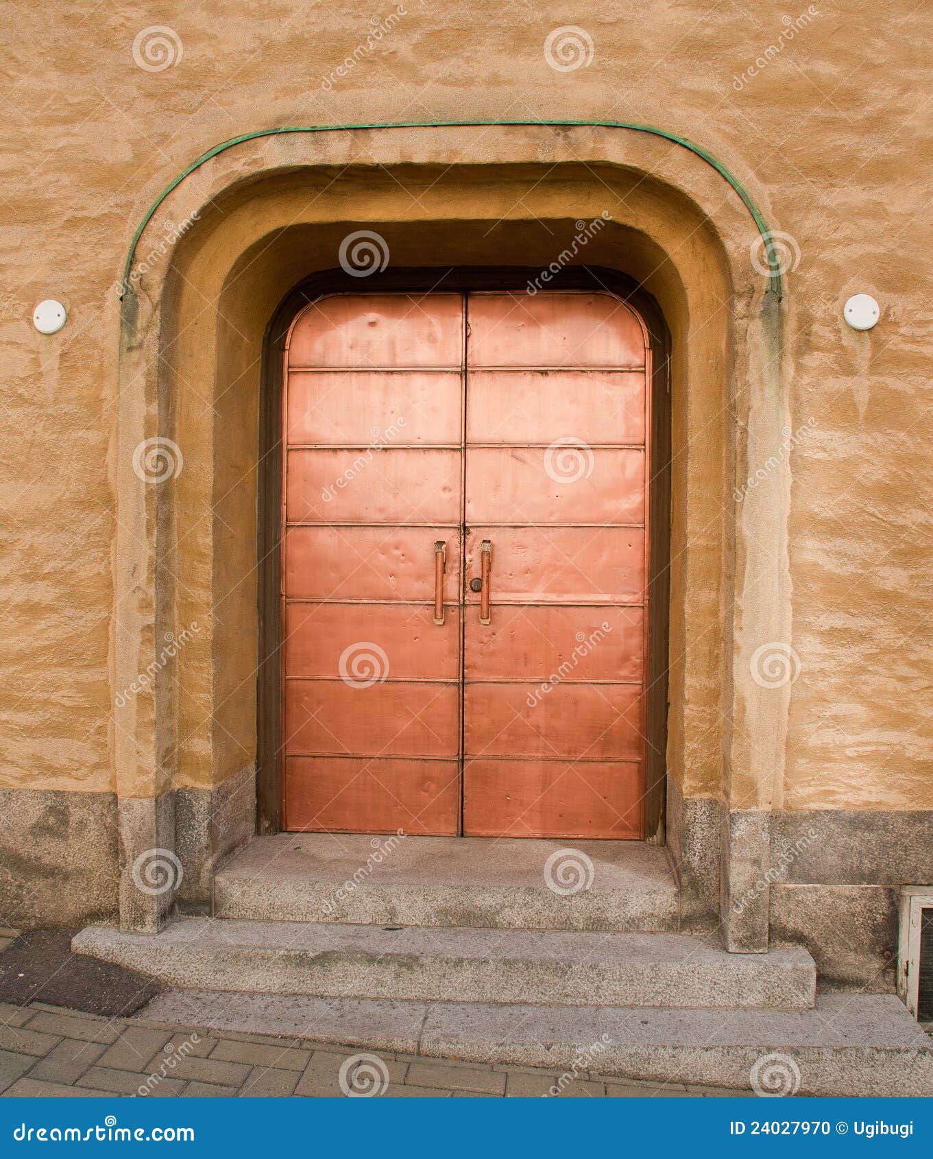 Copper Door On White Background With Clipping Part .vintage Style ...
