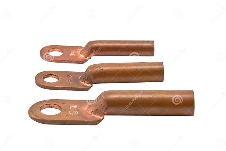 Copper electric terminals stock photo. Image of light - 15606166