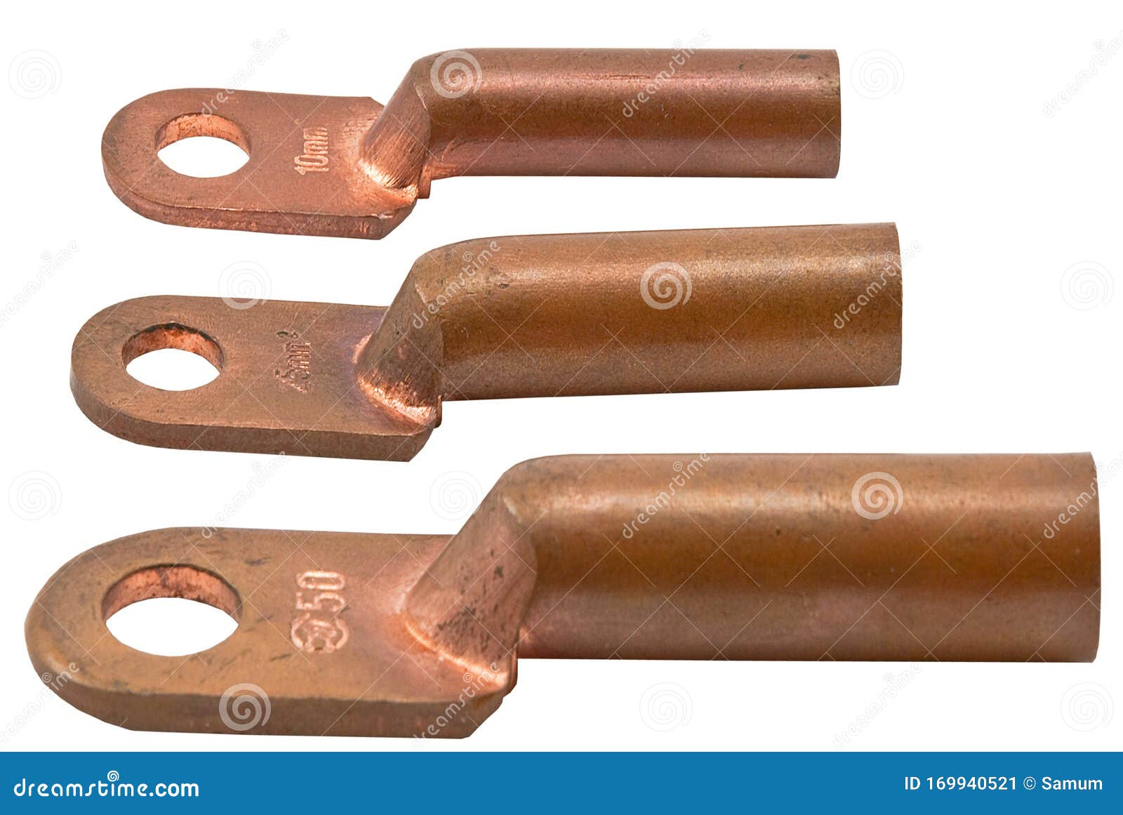 Copper electric terminals stock image. Image of current - 169940521