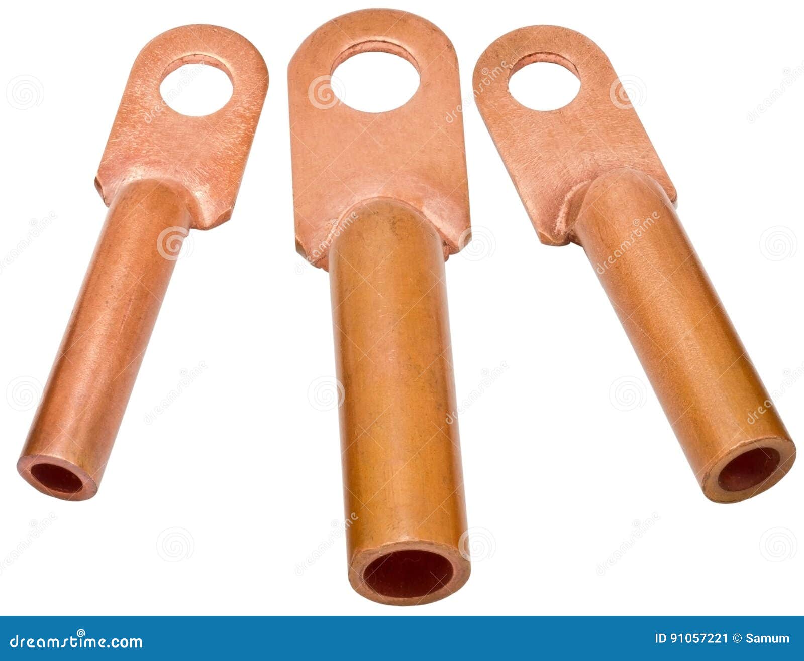 Copper electric terminals stock image. Image of energy - 91057221