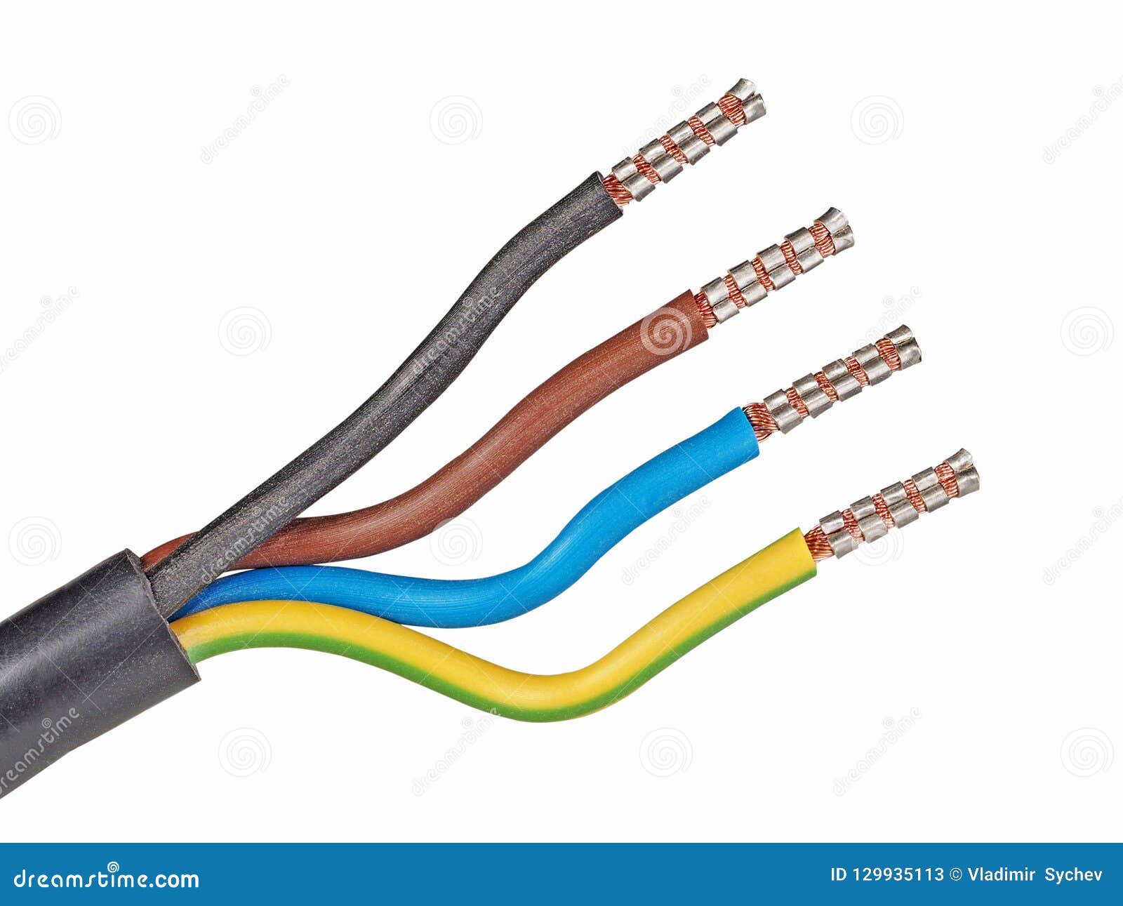 Copper Electric Wire Isolated on a White Background Stock Image - Image ...