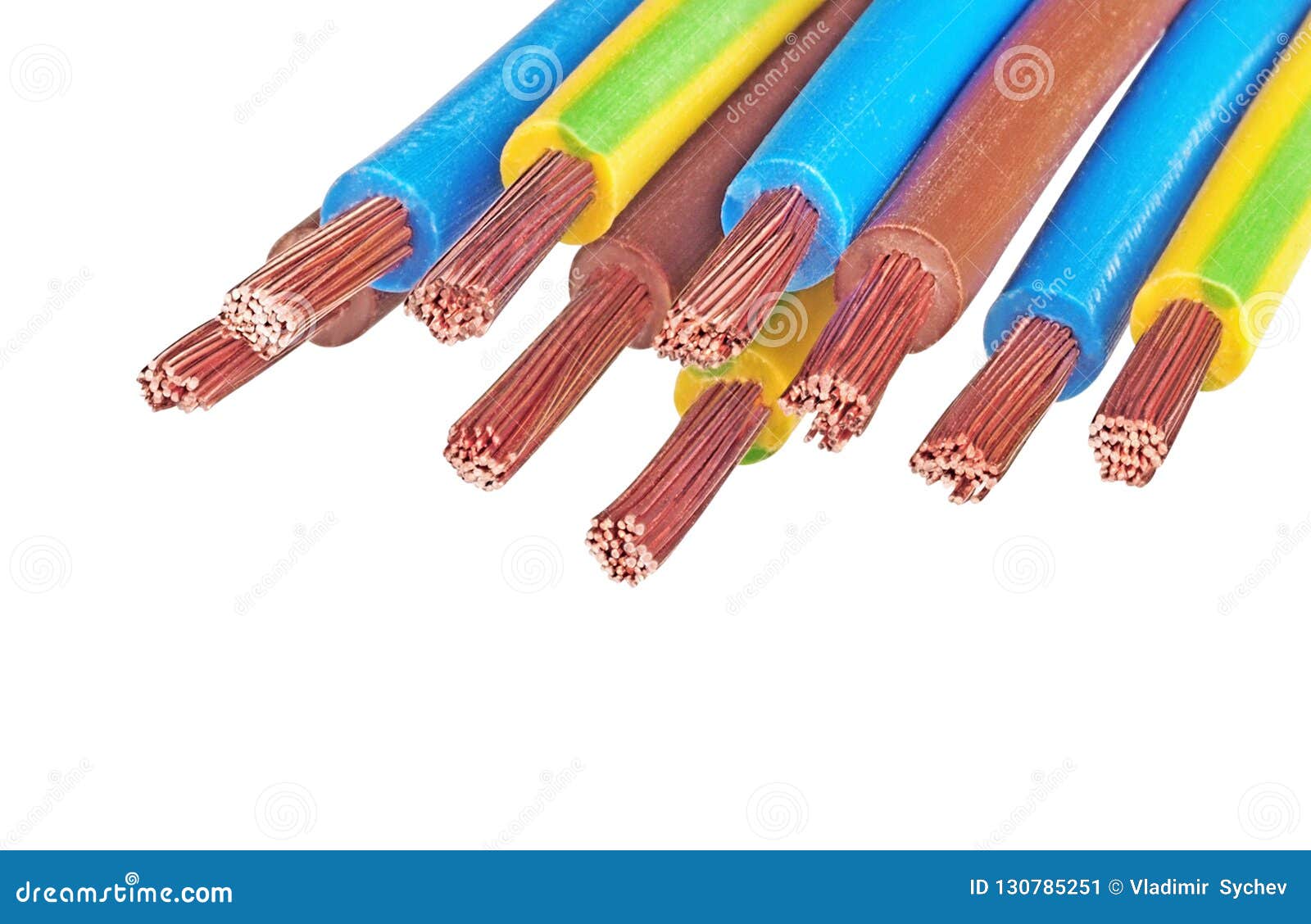 Copper Electric Wire Isolated on a White Background. Stock Image ...