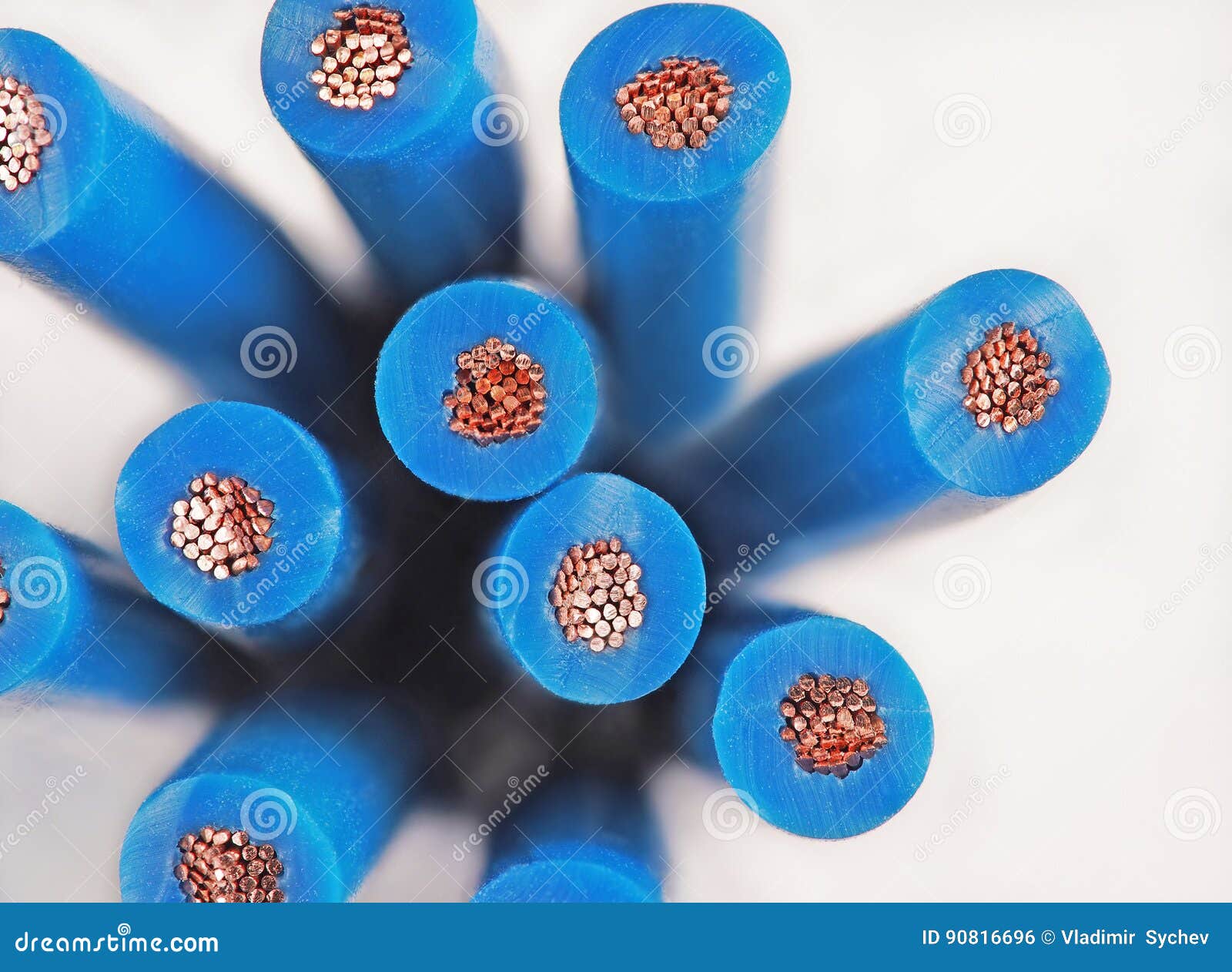 Electric Wires Stick Out From A Street Lighting Pole. New Electrical ...