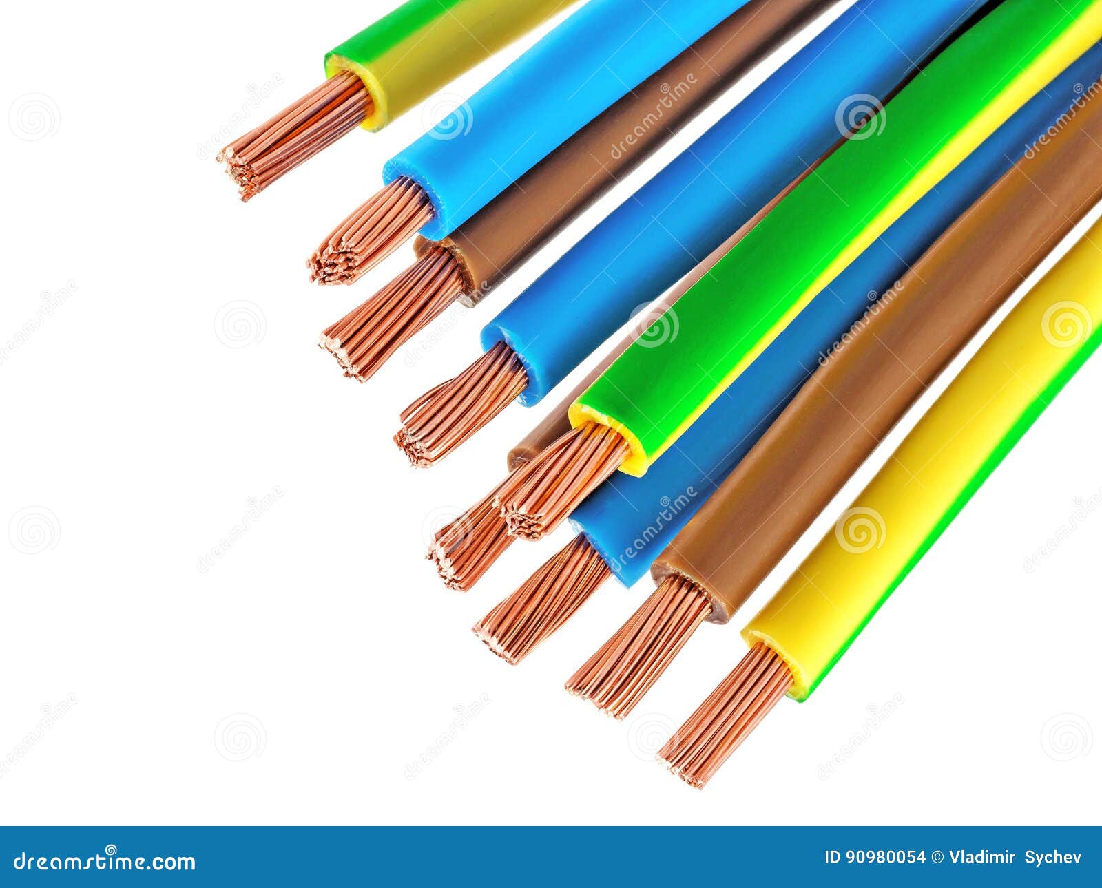 Copper electric wires stock illustration. Illustration of color - 90980054