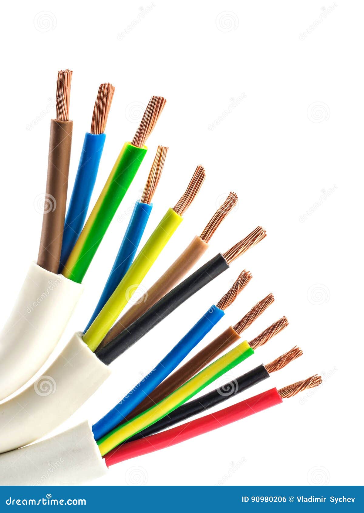 Copper electric wires stock photo. Image of electrical - 90980206