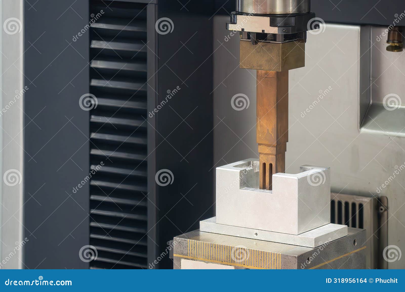 The Copper Electrode Working on EDM Machine Stock Photo - Image of ...