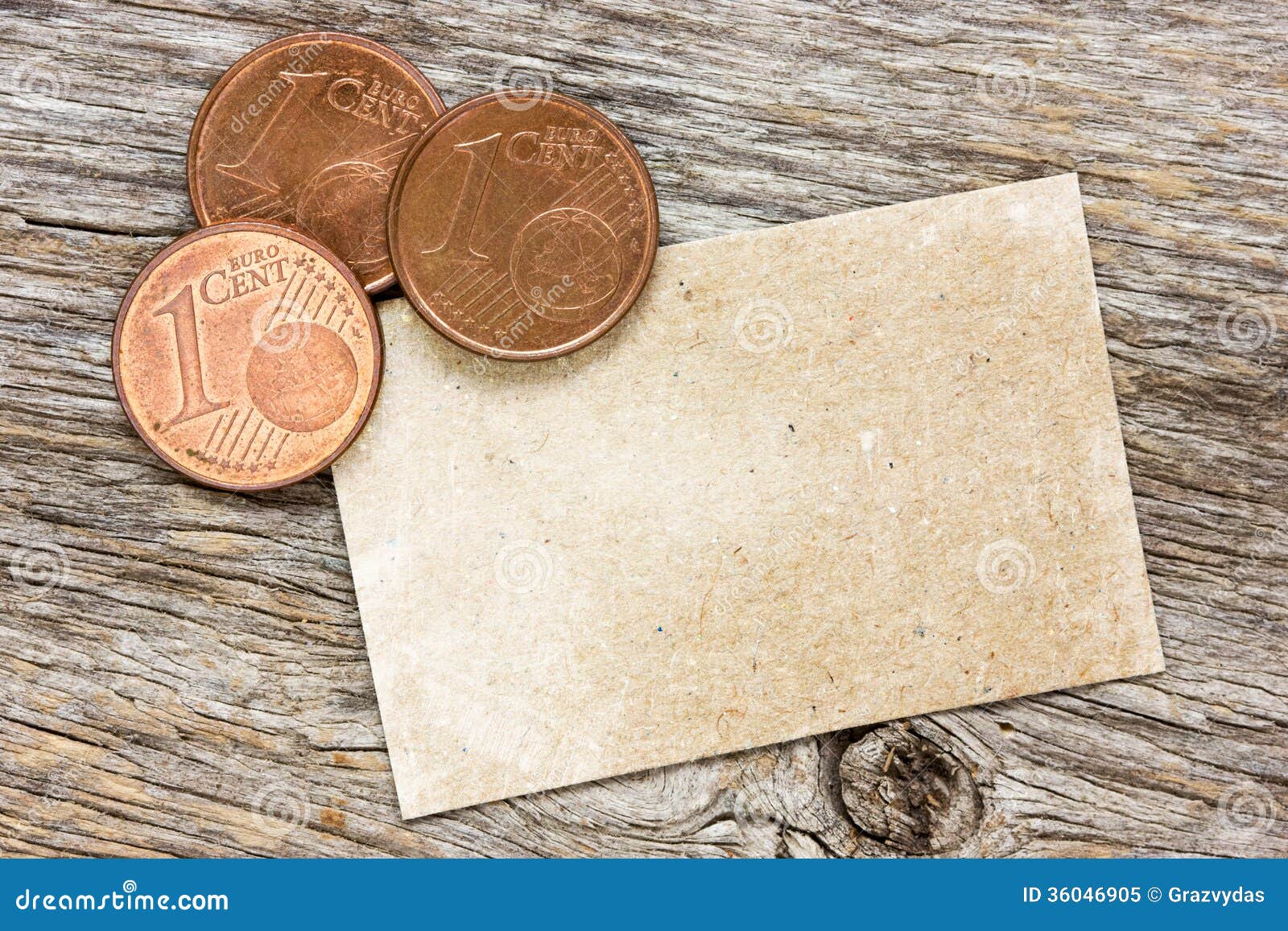 Copper Euro Cents with Paper Card Stock Image - Image of wood, euro ...