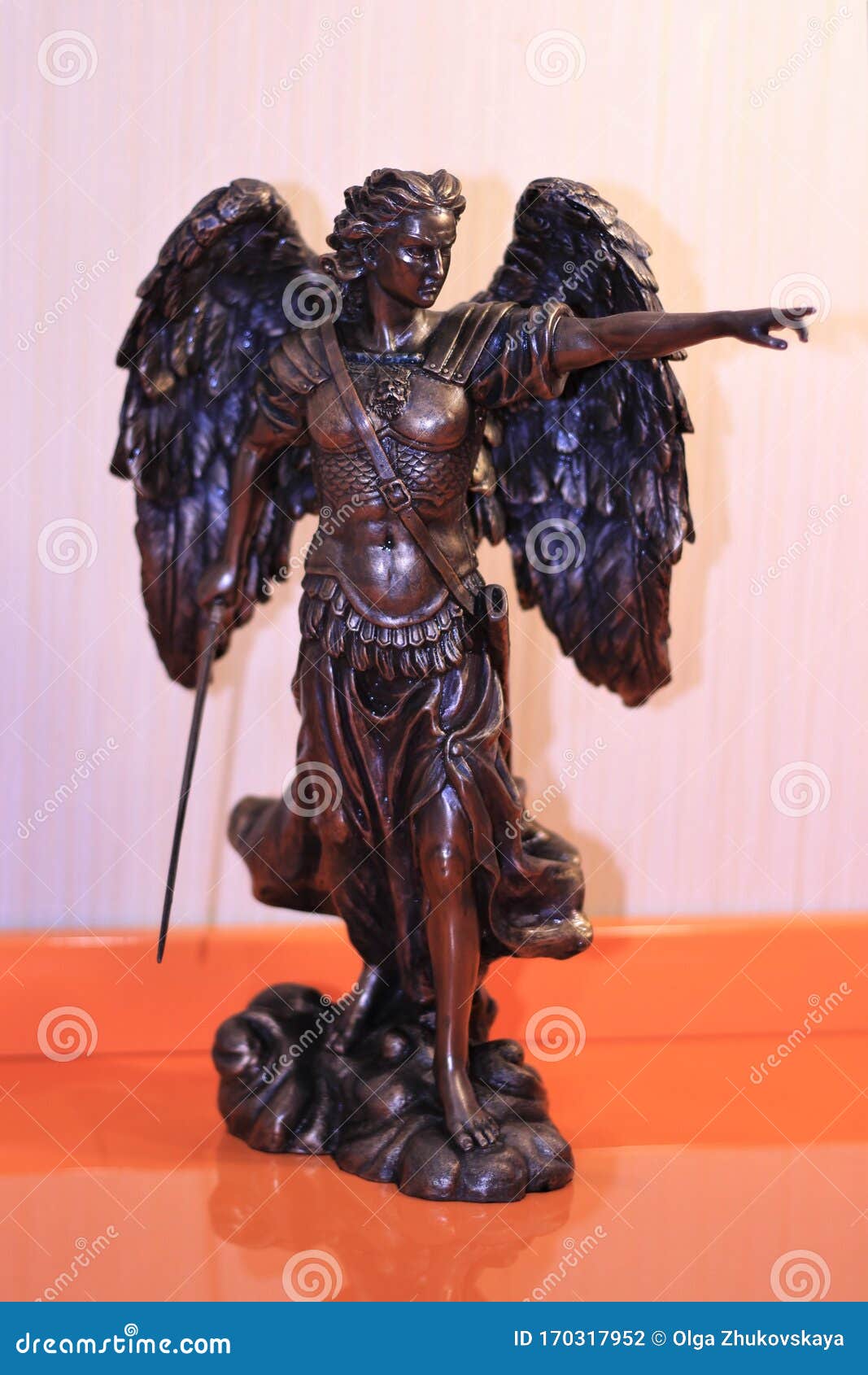Copper Figure of an Angel with Wings Stock Photo - Image of dirty ...