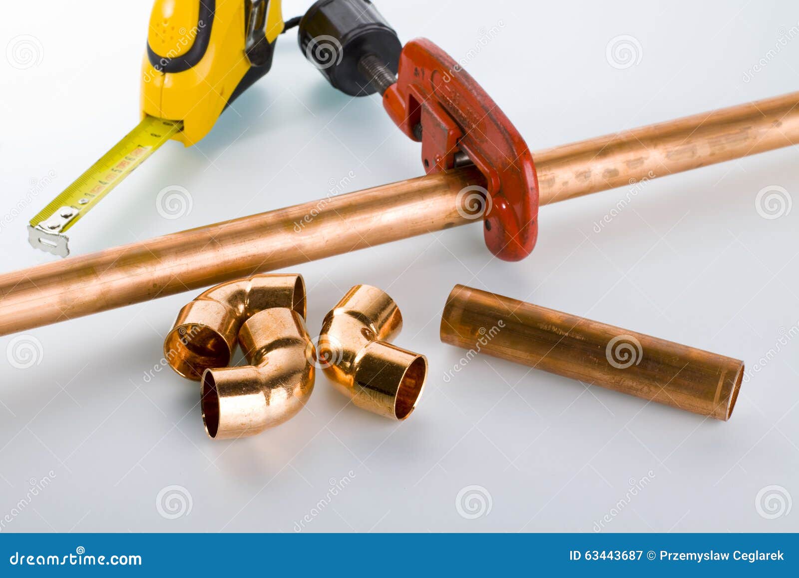 Copper fittings stock image. Image of metal, domestic - 63443687