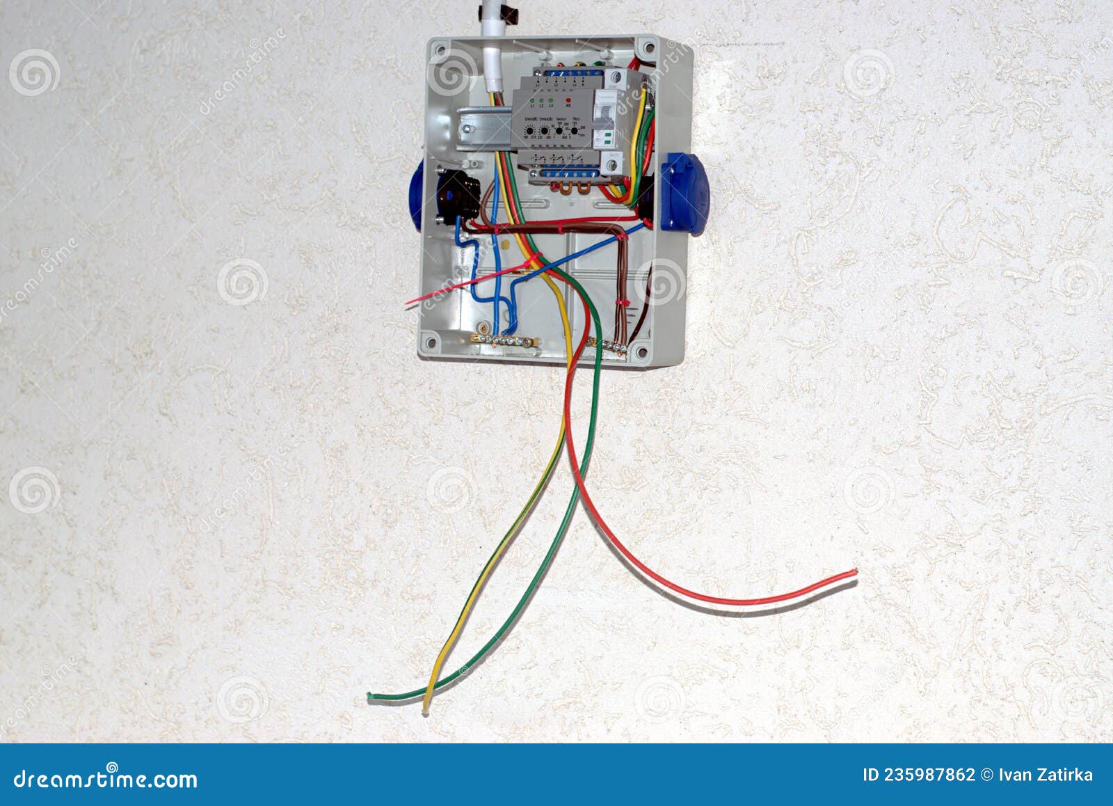 Electric Shield and Copper Cable for Power Connection. Stock Photo ...