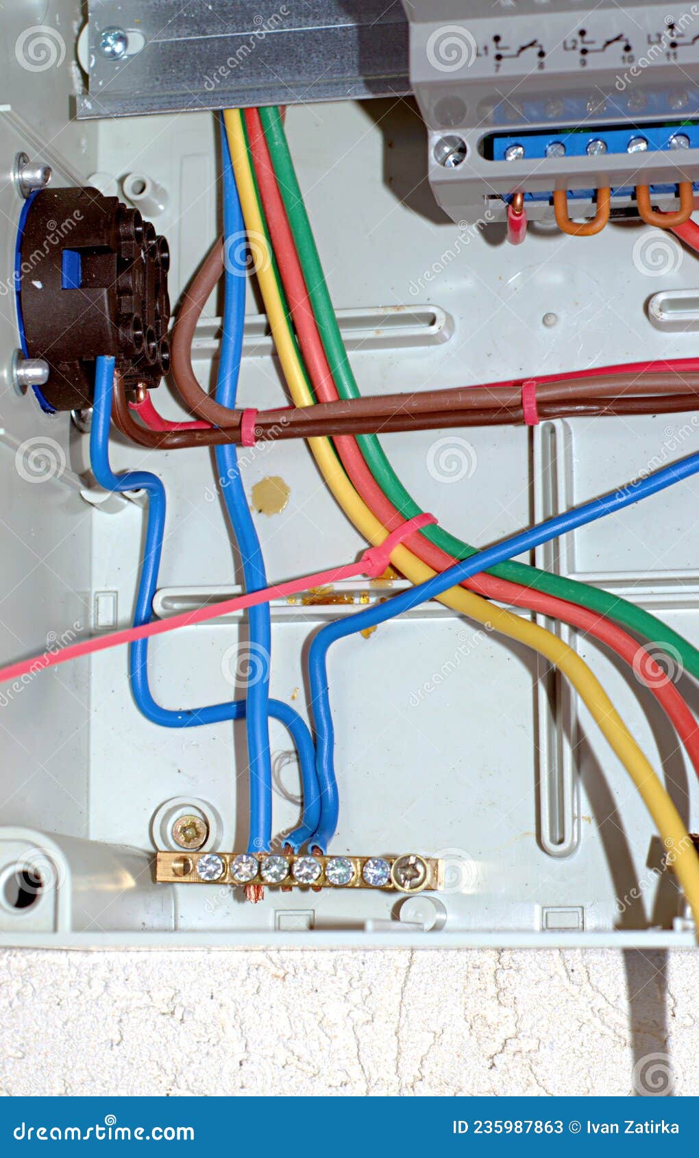 Electric Shield and Copper Cable for Power Connection. Stock Image ...