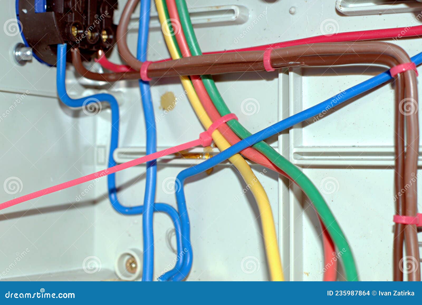 Electric Shield and Copper Cable for Power Connection. Stock Photo ...