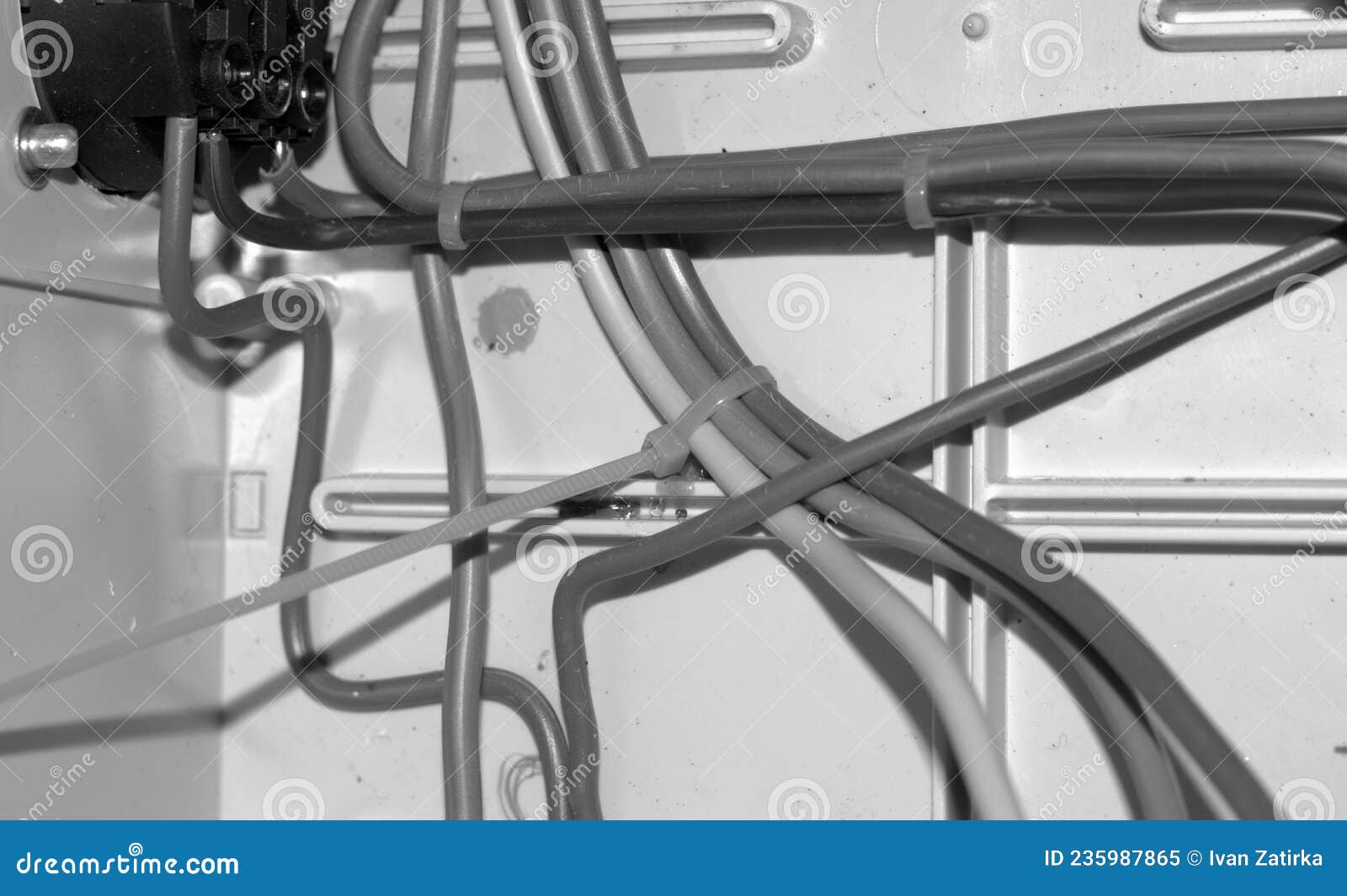 Electric Shield and Copper Cable for Power Connection. Stock Image ...