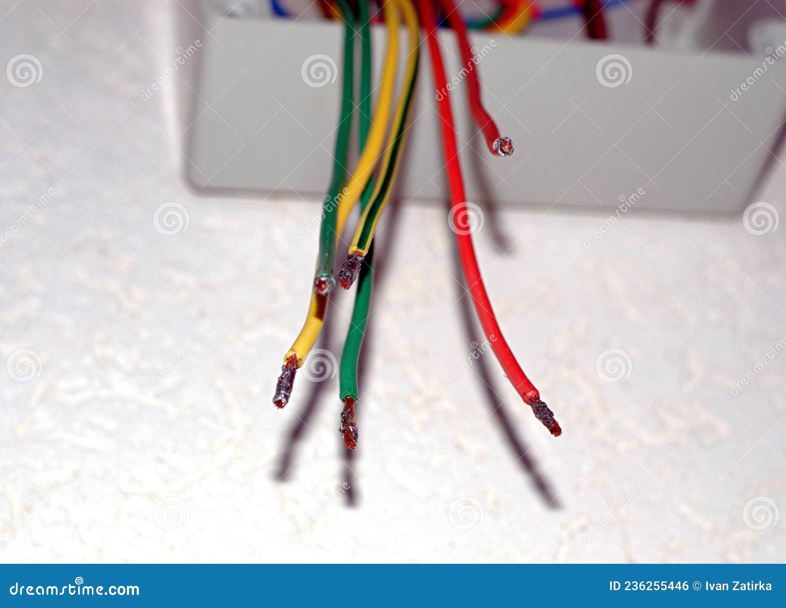 Electric Shield and Copper Cable for Power Connection. Stock Photo ...
