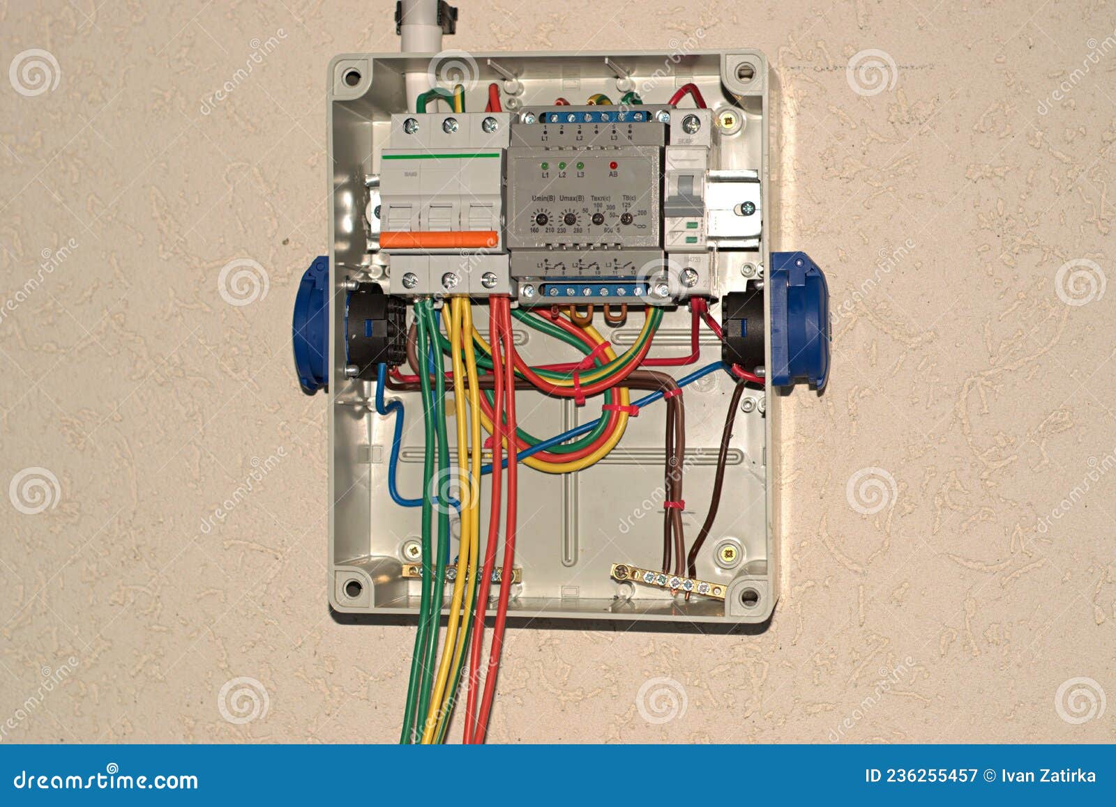 Electric Shield and Copper Cable for Power Connection. Stock Image ...